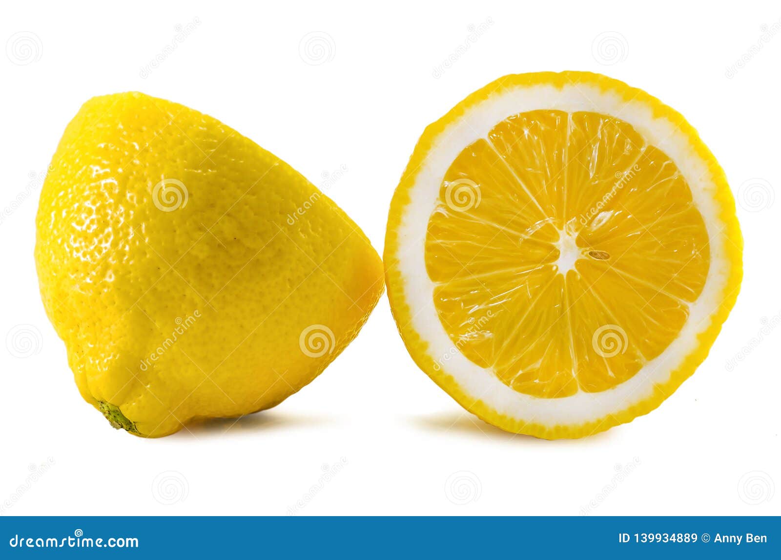Lemon Fruit Isolated on White Stock Image - Image of collection, leaf ...
