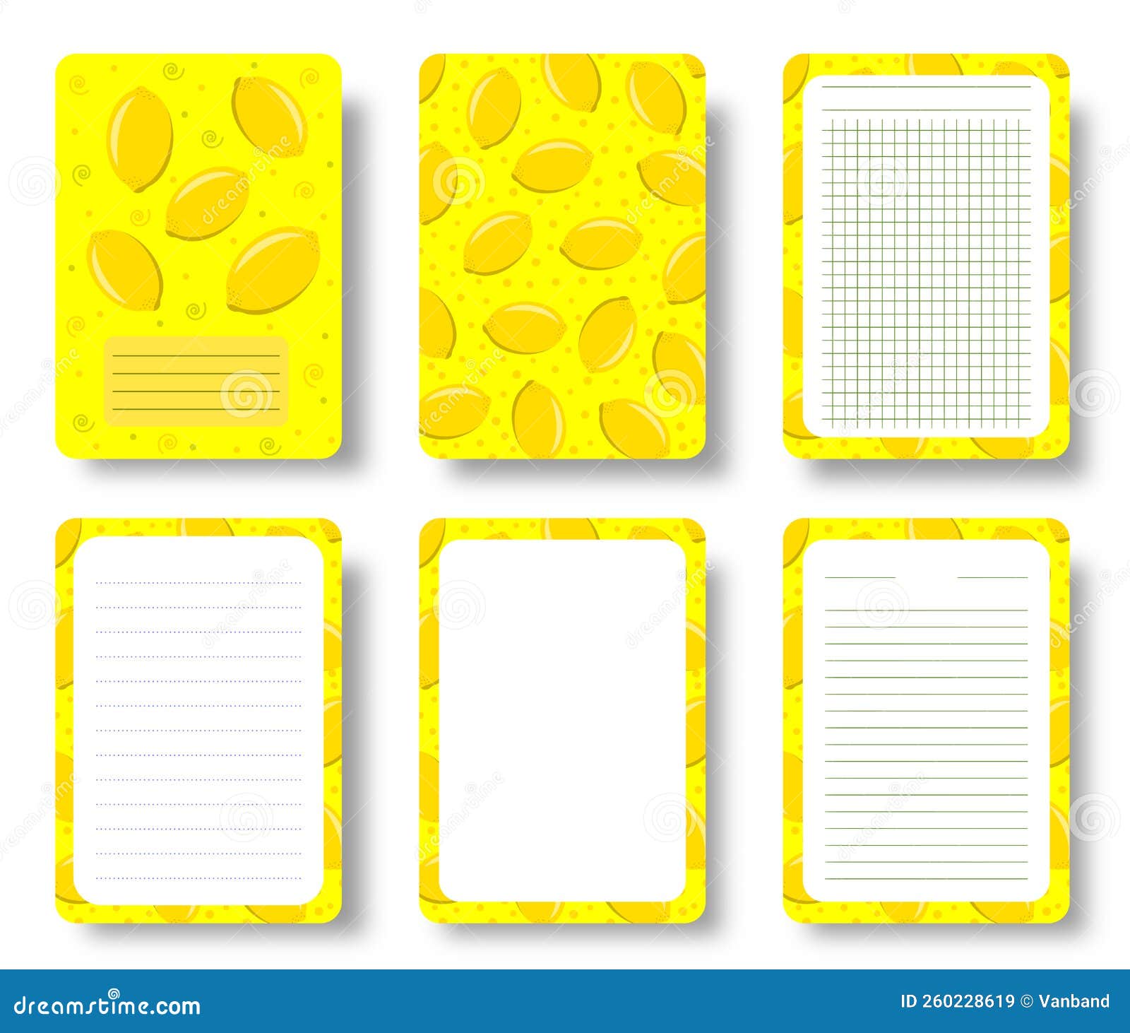 Lemon Fruit Notebook Cover Notepad Diary Pattern Stock Vector ...
