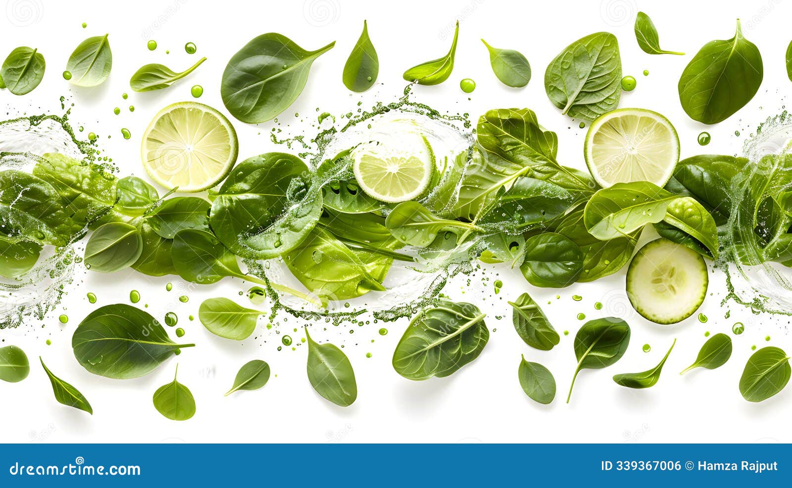 Lemon Fruit Slice, Leaves and Water Wave, on White Background Stock ...