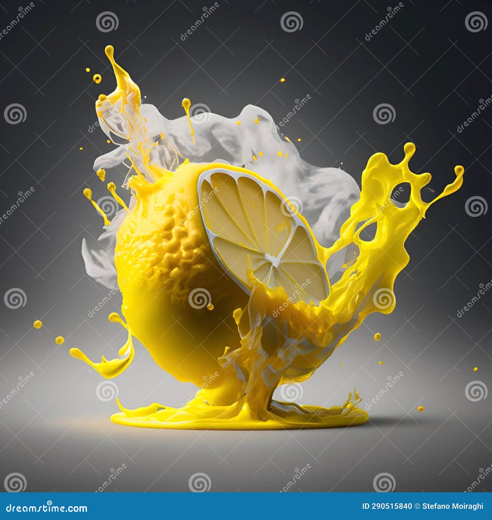 Lemon Fruit Splash Squeeze in Dark Background Stock Photo - Image of ...