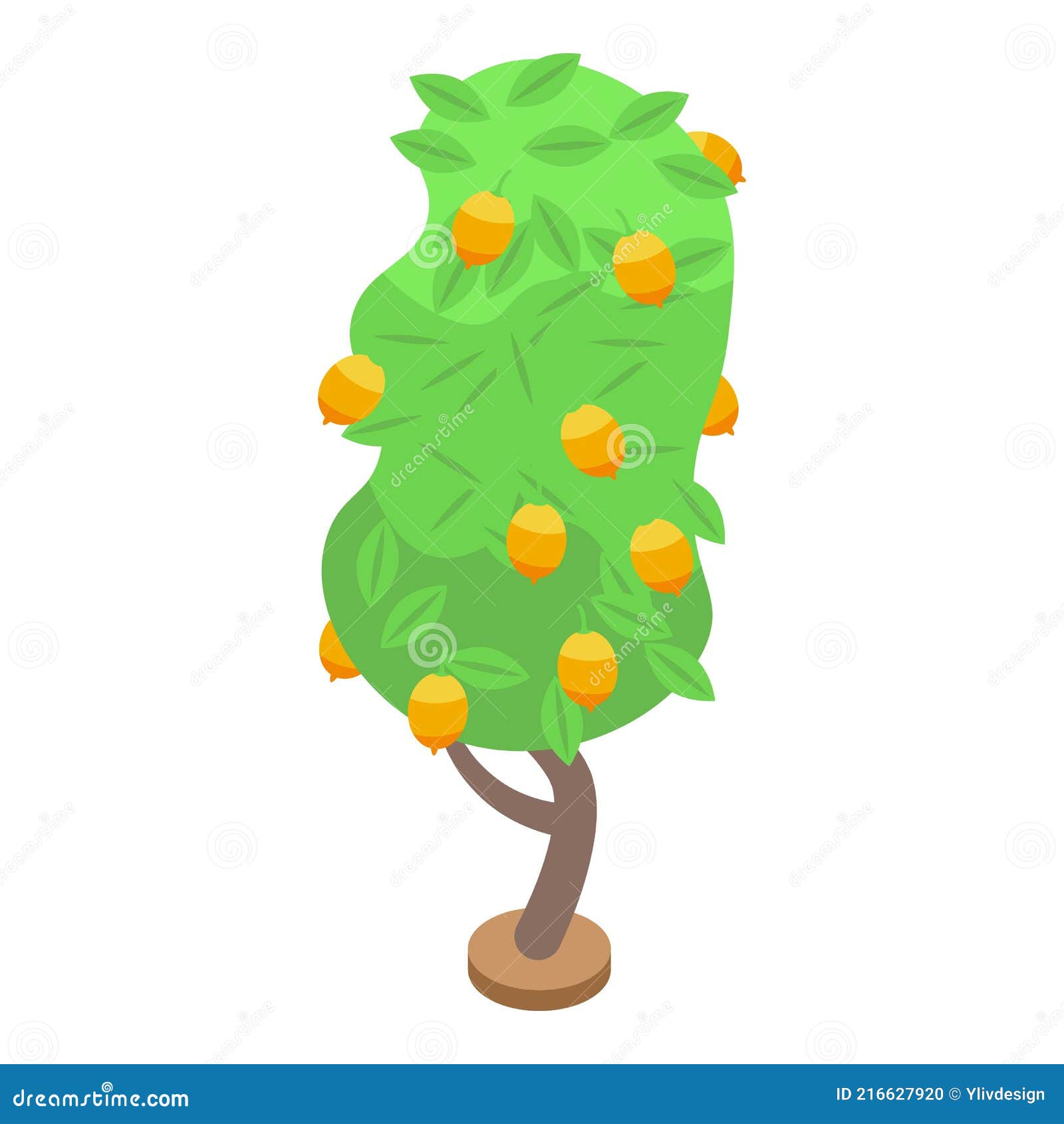 Lemon Fruit Tree Icon, Isometric Style Stock Illustration ...