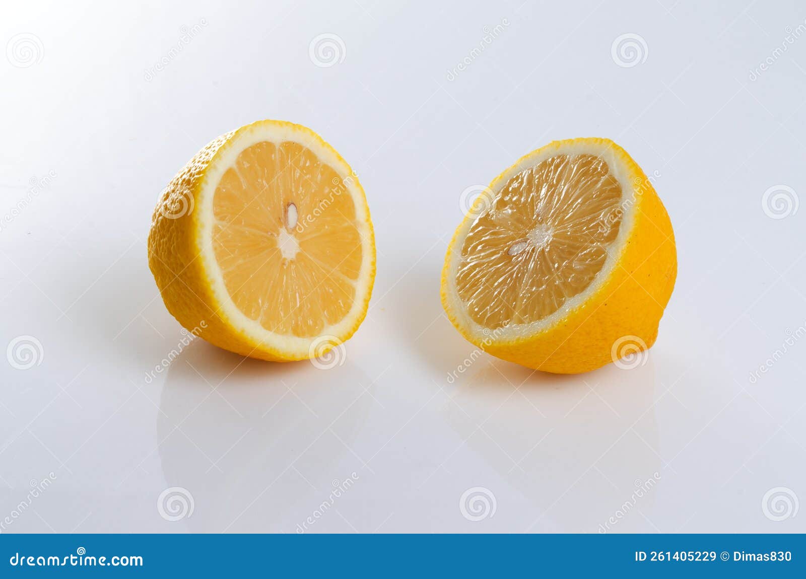 Lemon Fruit on White Background with Reflection Stock Image - Image of ...