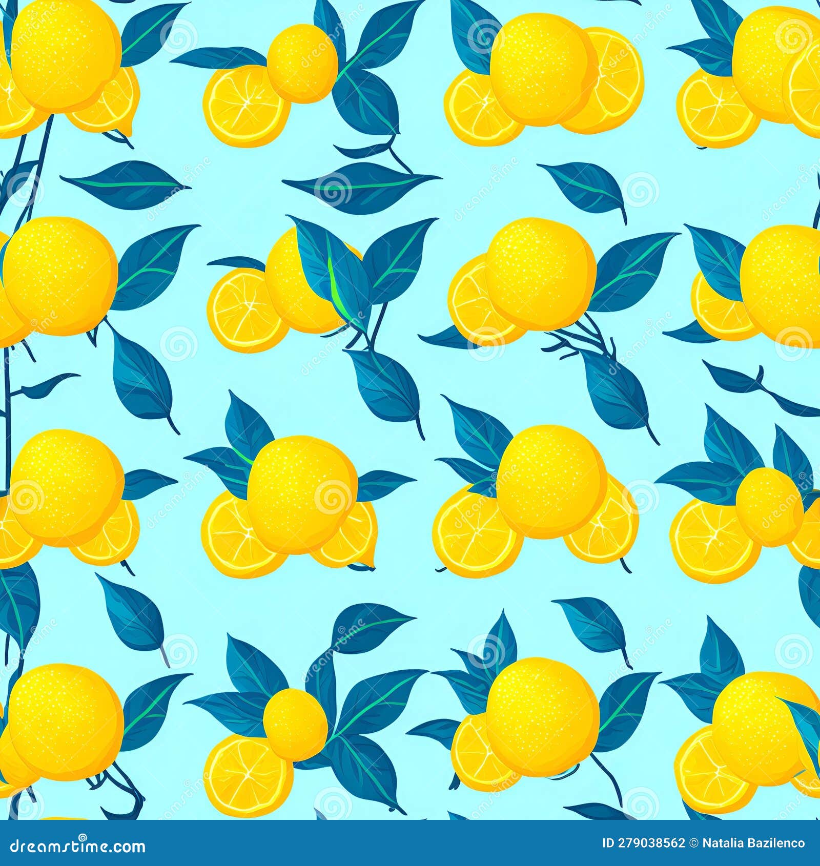 Lemon Fruits Background. Lemons Pattern Stock Illustration ...