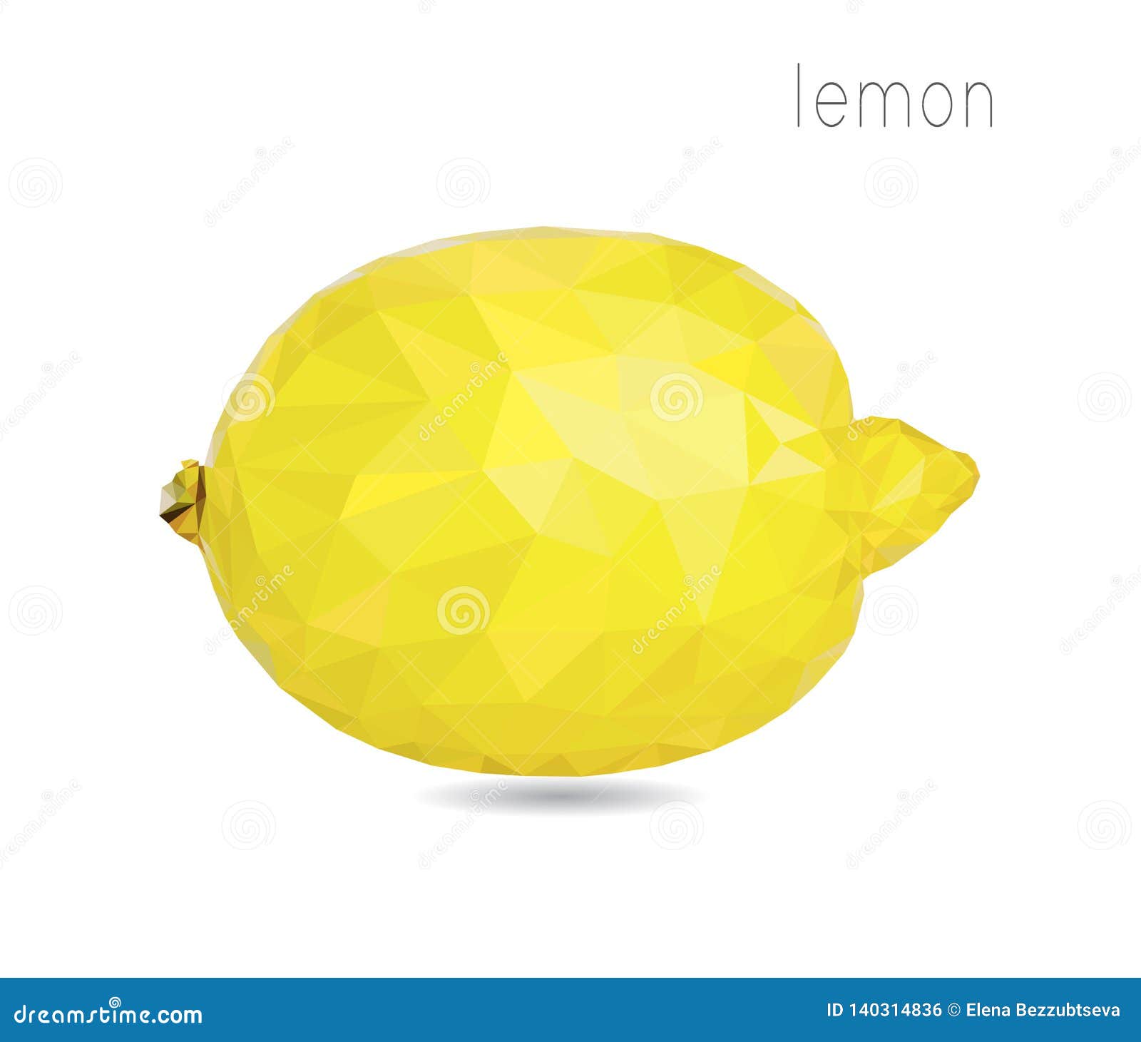 Lemon, Geometric Polygonal Fruit, Triangles, Vector Illustration Stock ...