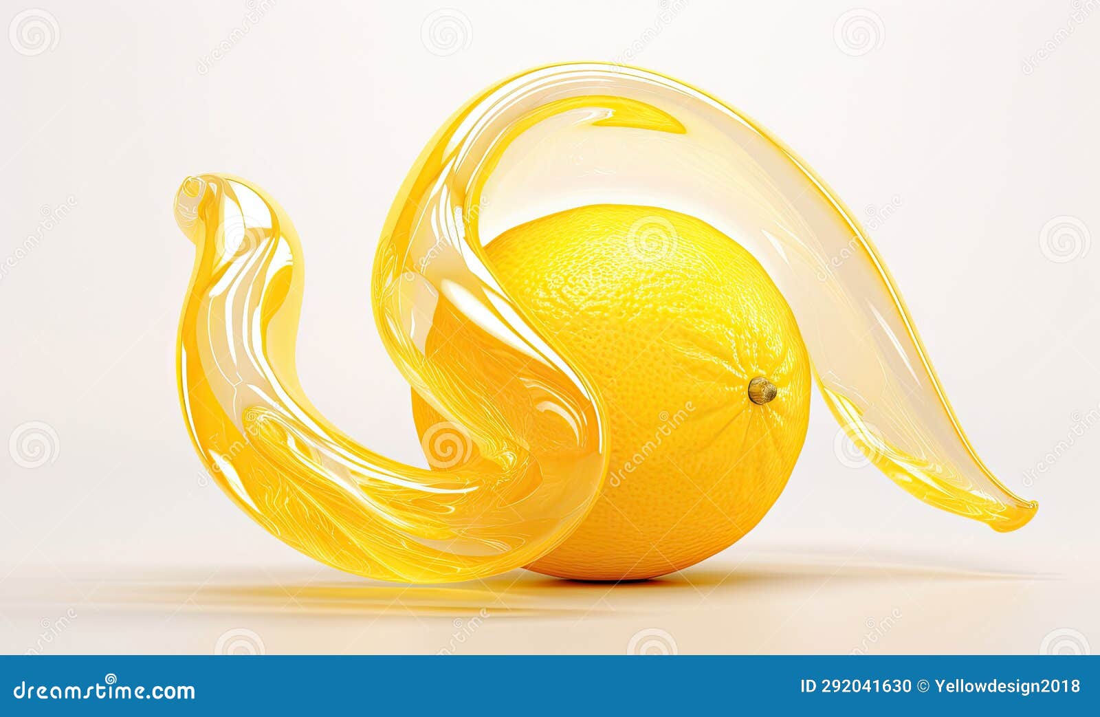 Lemon with a Glass Wave Effect Stands Out. AI Generative Stock Photo ...