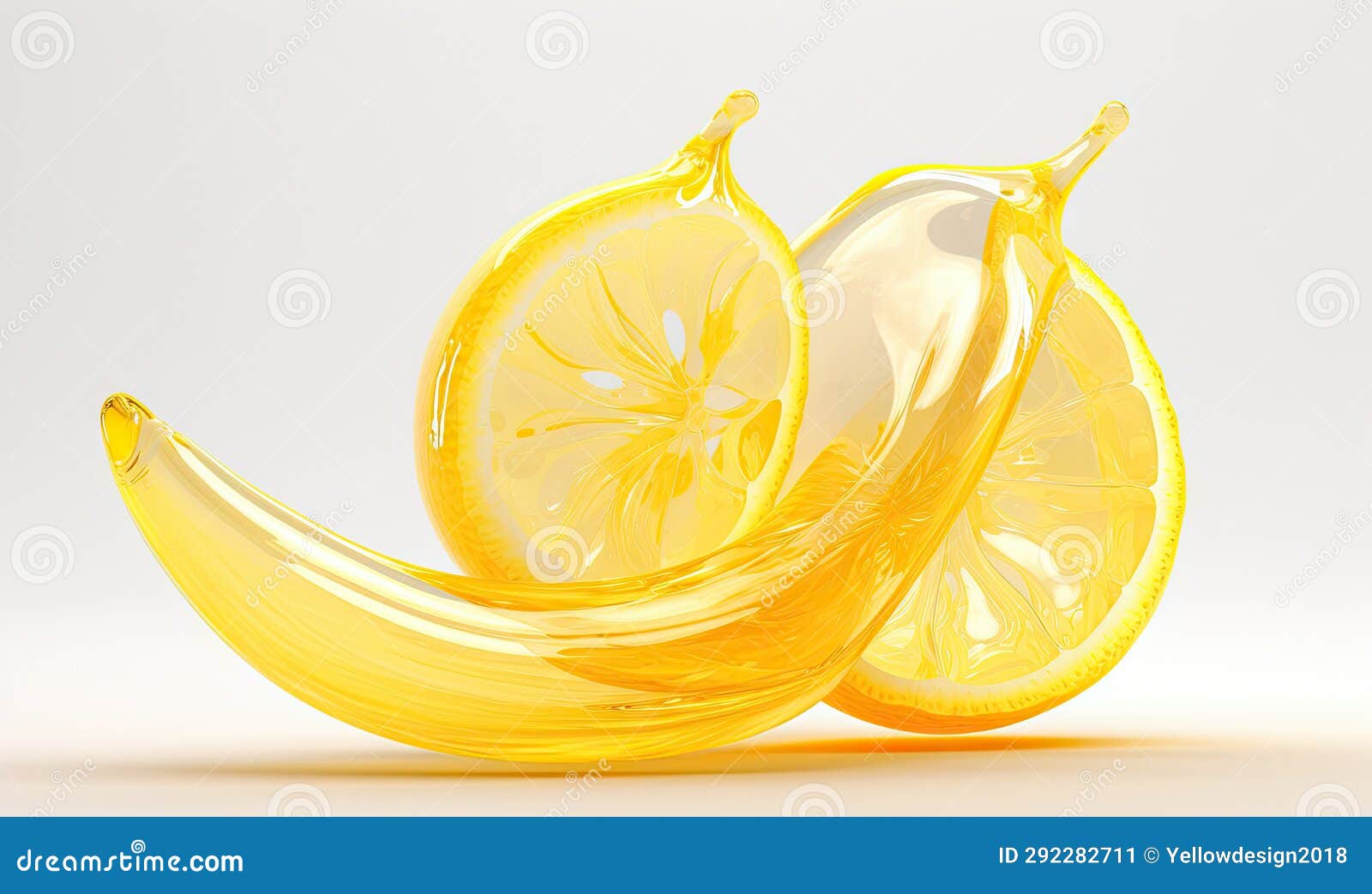 Lemon with a Glass Wave Effect Stands Out. AI Generative Stock ...