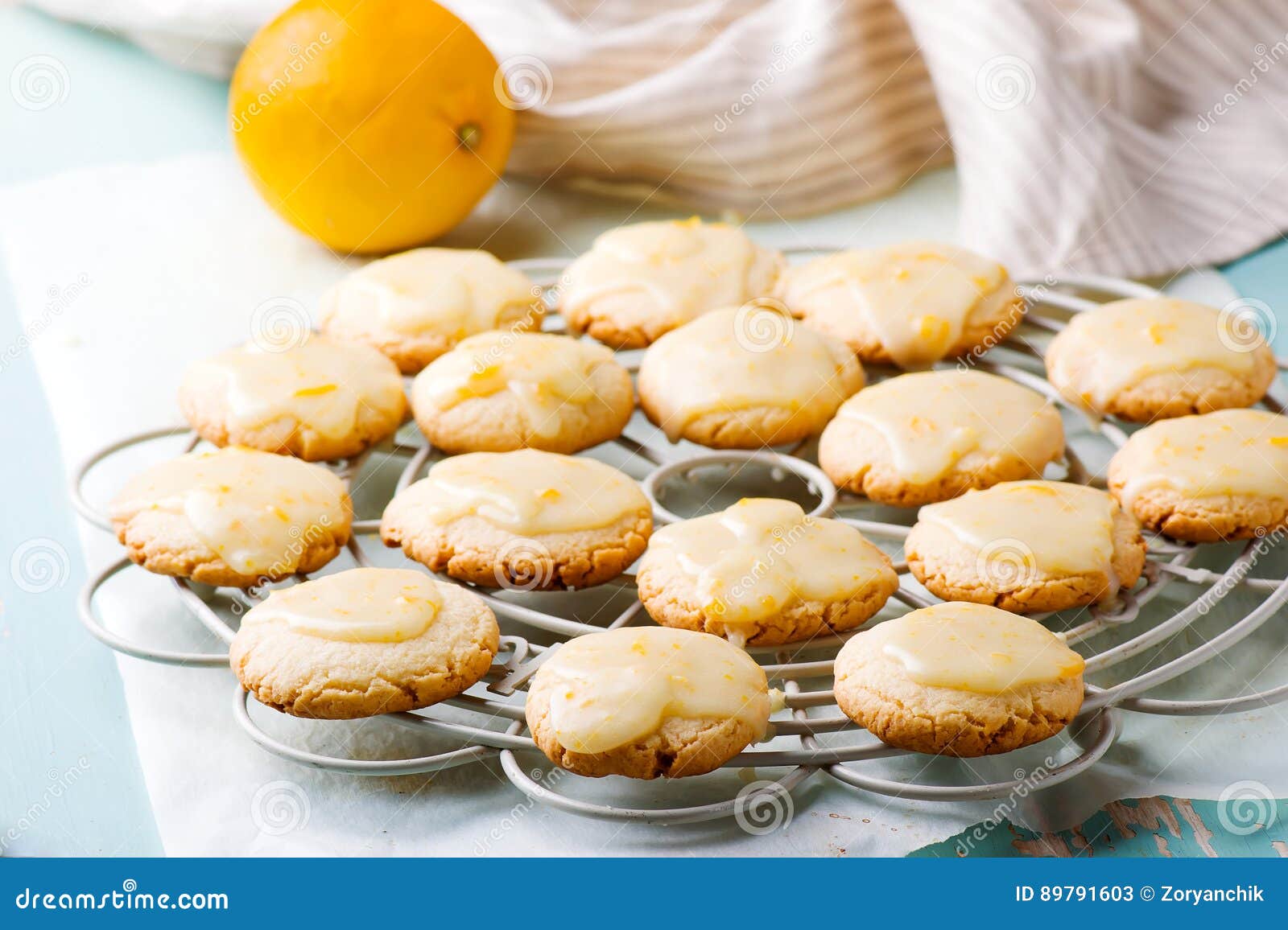 Lemon Glaze Cookies..style Rustic Stock Image - Image of baked, glaze ...