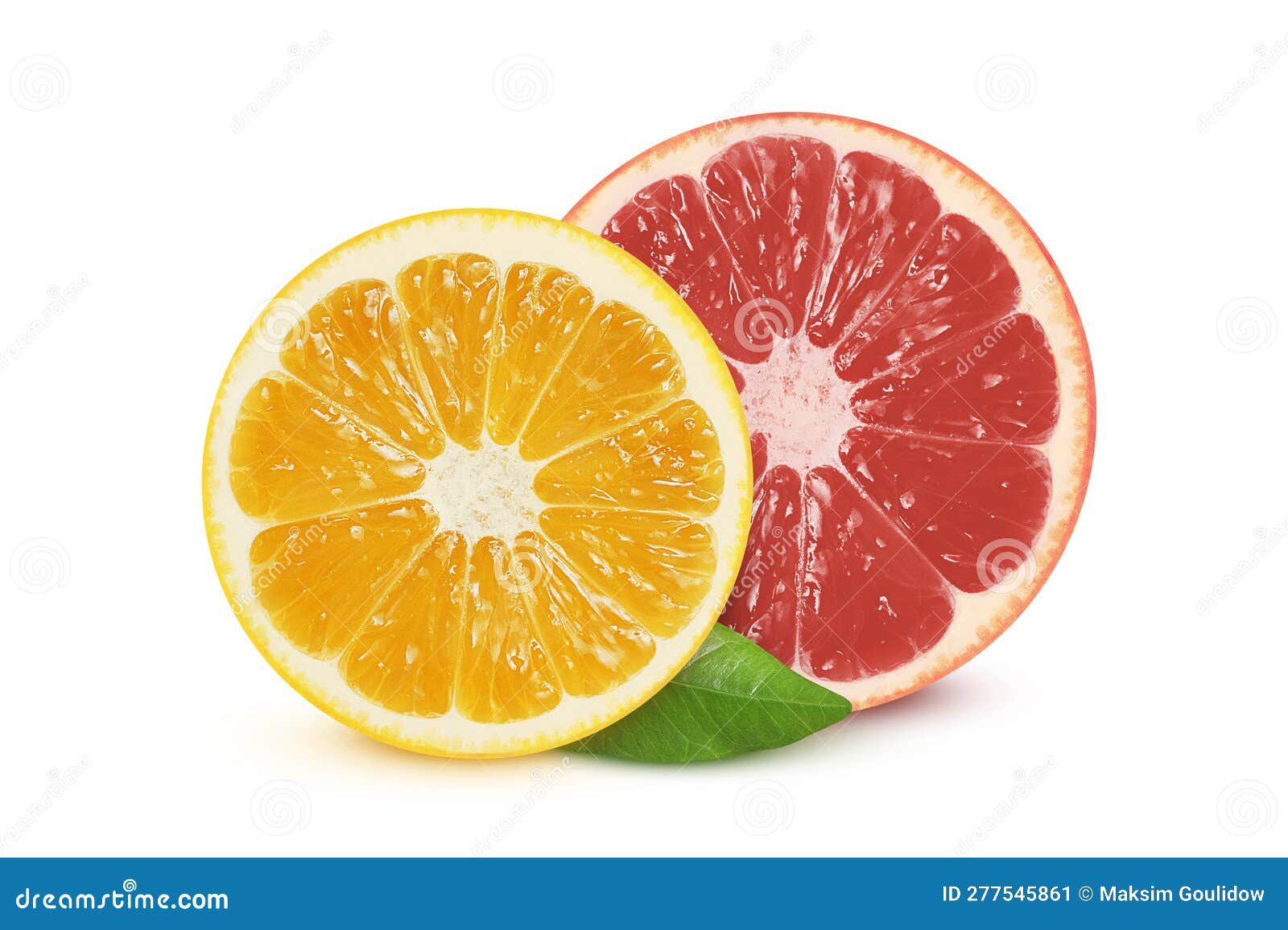 Lemon and Grapefruit Slices on Isolated White Background Stock Image ...
