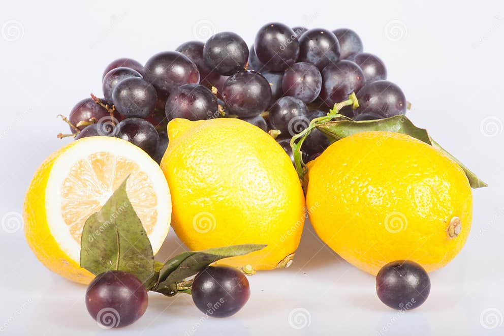 Lemon and grapes stock photo. Image of natural, fruit - 29276544