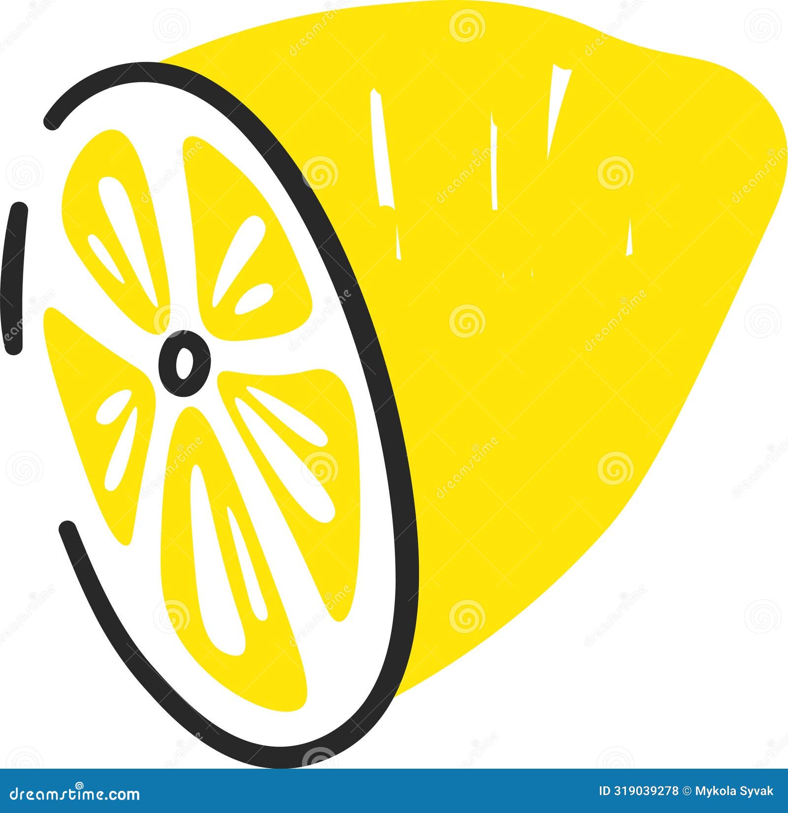 Lemon Half Sketch stock vector. Illustration of healthy - 319039278