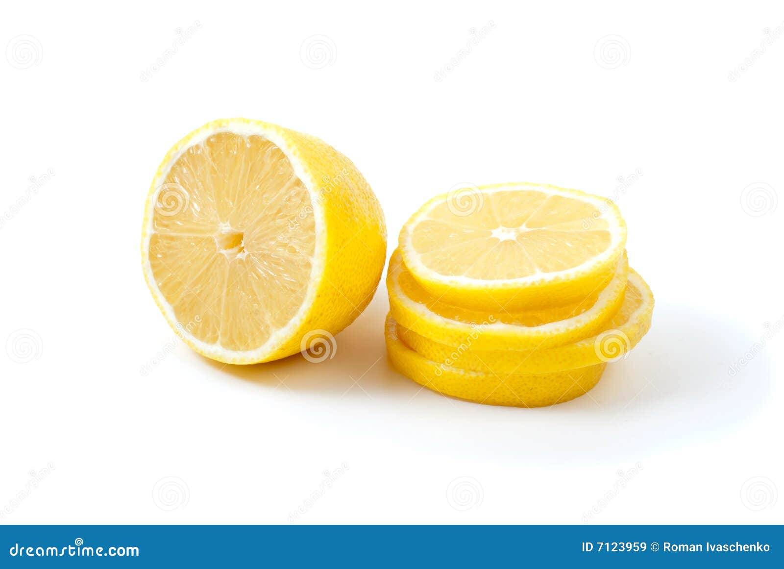 Lemon half and slices stock image. Image of food, healthy - 7123959