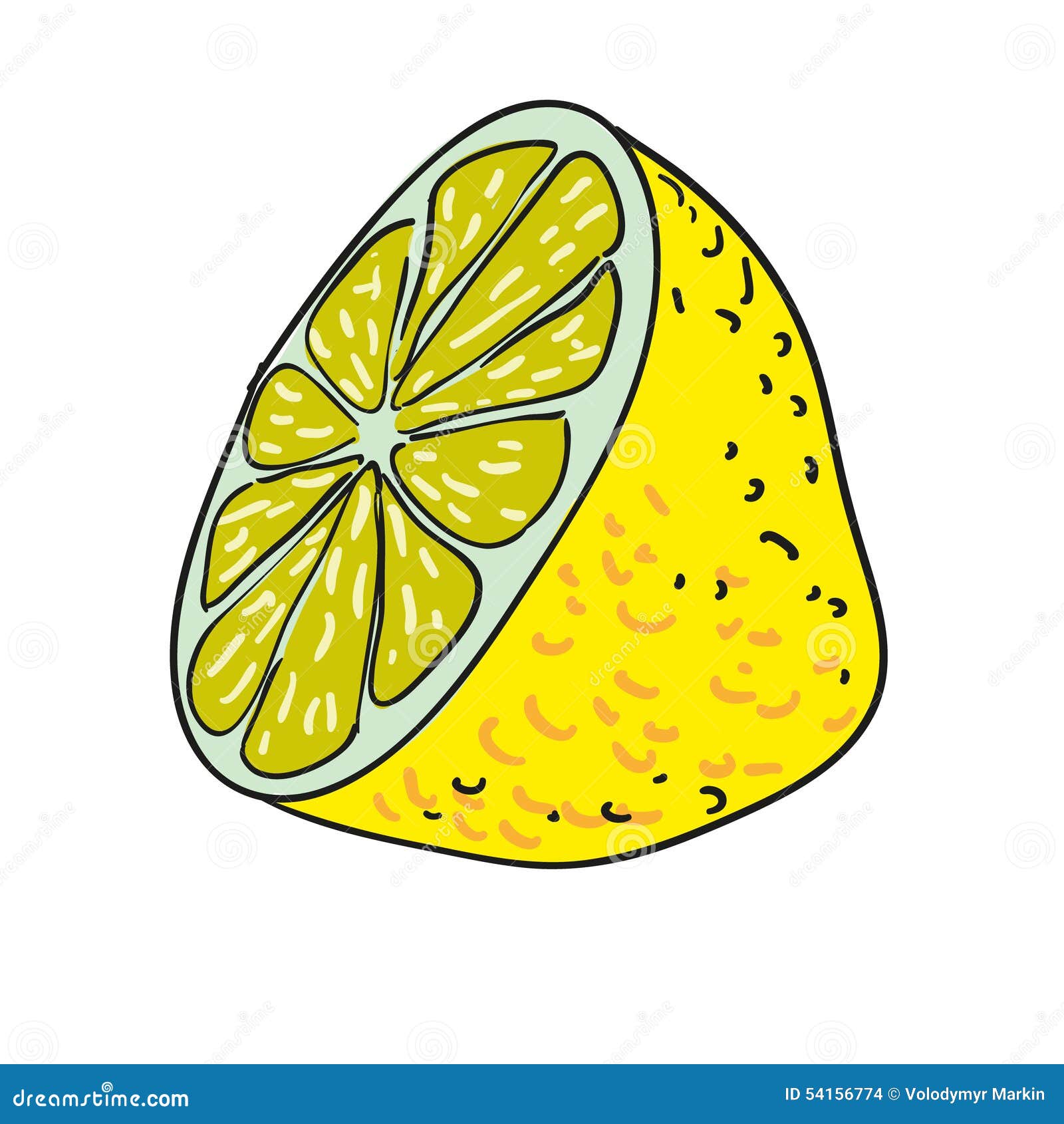 Lemon Hand Drawn Fruits Isolated Vector Stock Vector - Illustration of ...