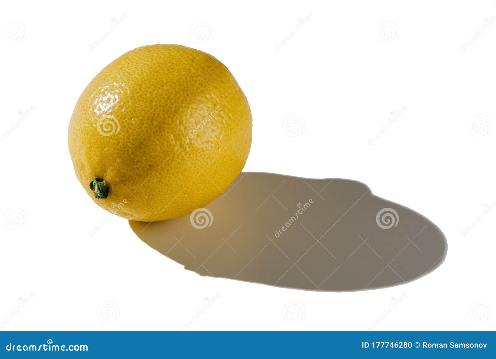 Lemon with a Hard Shadow on a Bleached Background Side View Stock Photo ...