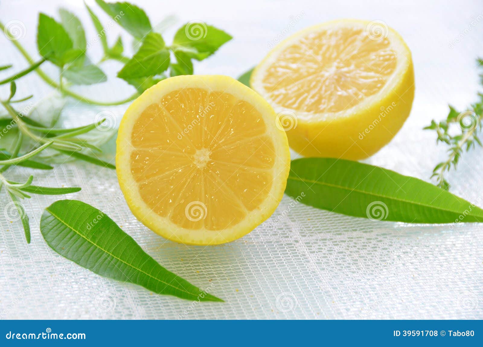 Lemon and herbs stock photo. Image of fruit, thyme, verbena - 39591708