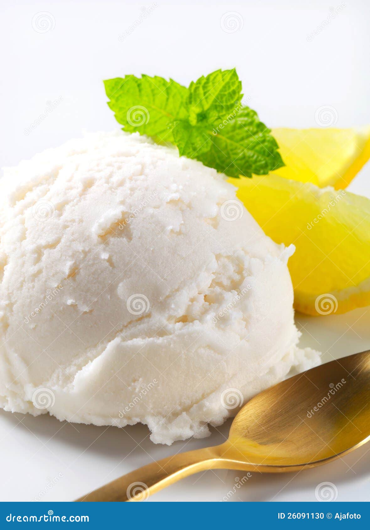 Lemon ice cream stock photo. Image of lemon, scoop, sweet - 26091130