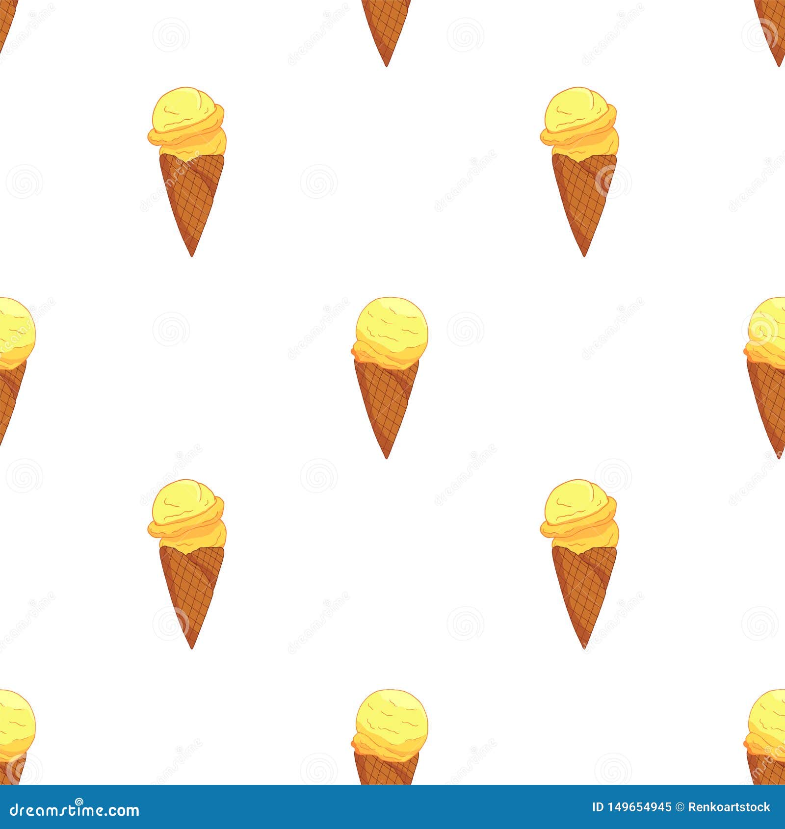 Lemon Ice Cream Seamless Pattern Stock Vector - Illustration of ...