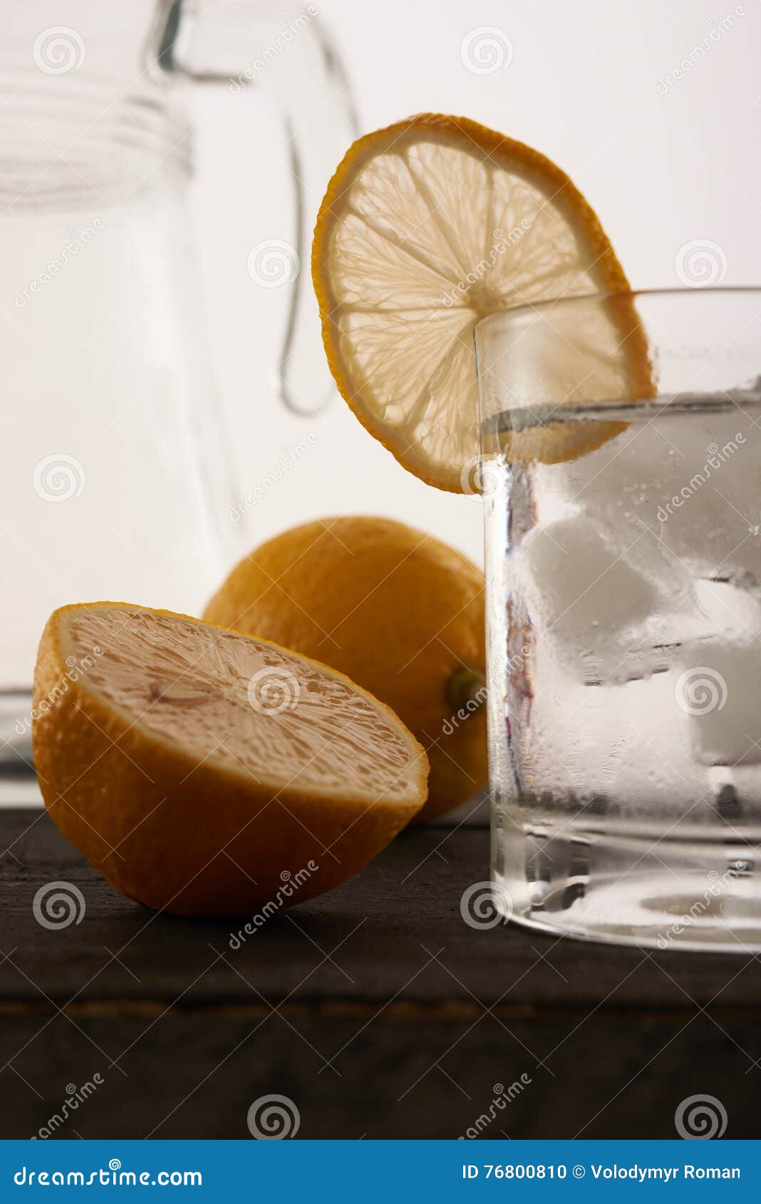 Lemon and ice water stock photo. Image of limon, food - 76800810