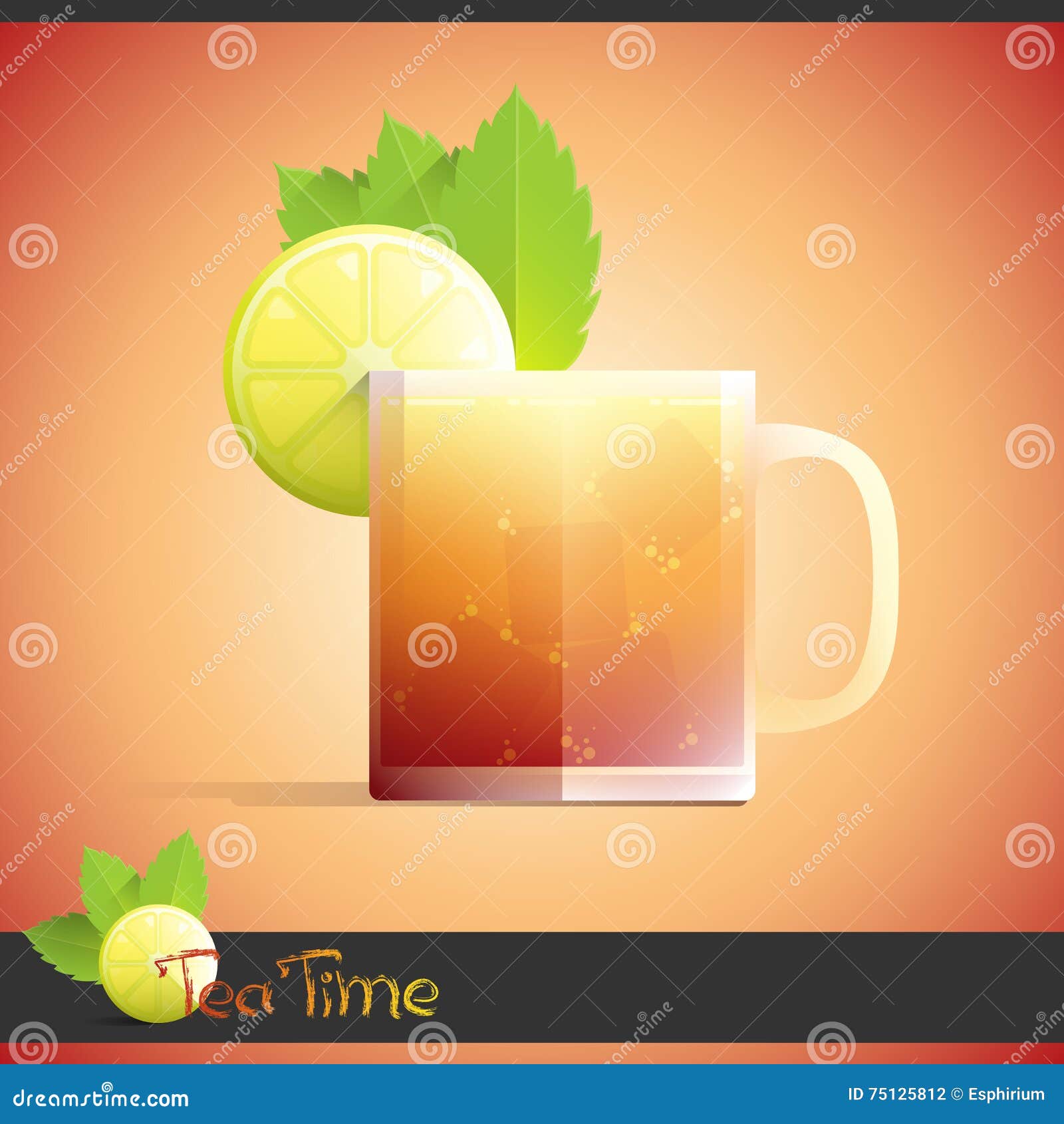 Lemon iced tea stock vector. Illustration of logo, vector - 75125812