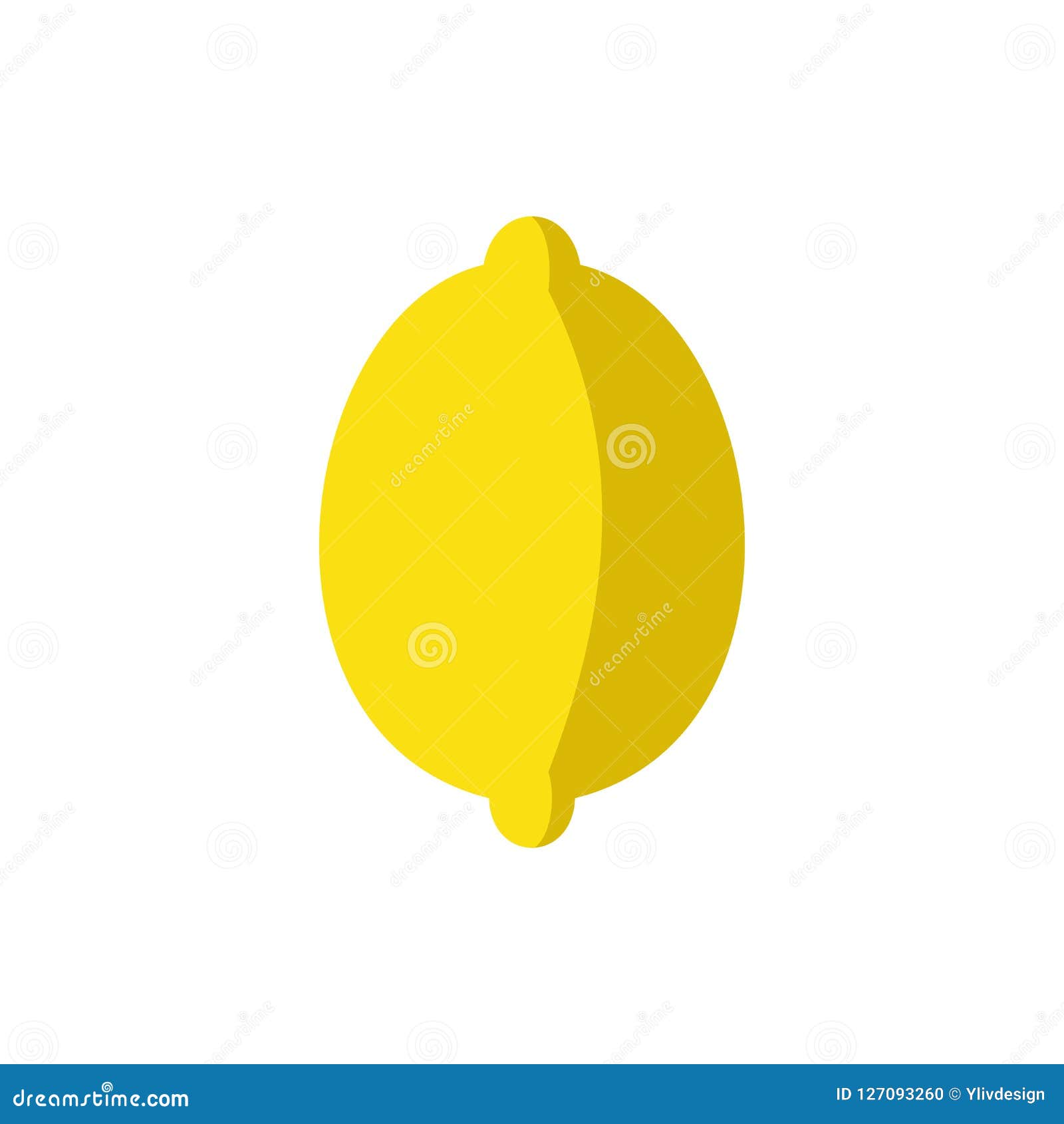 Lemon icon in flat style stock illustration. Illustration of full ...