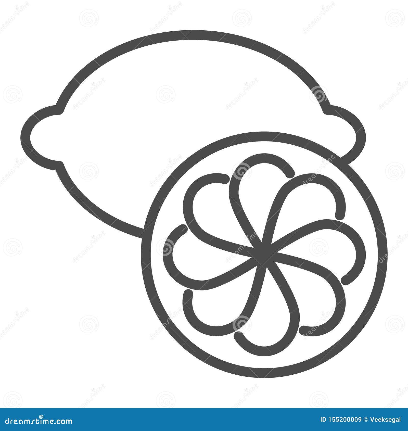 Lemon Icon in Outline Style. Vector Illustration with Lemon Isolated on ...