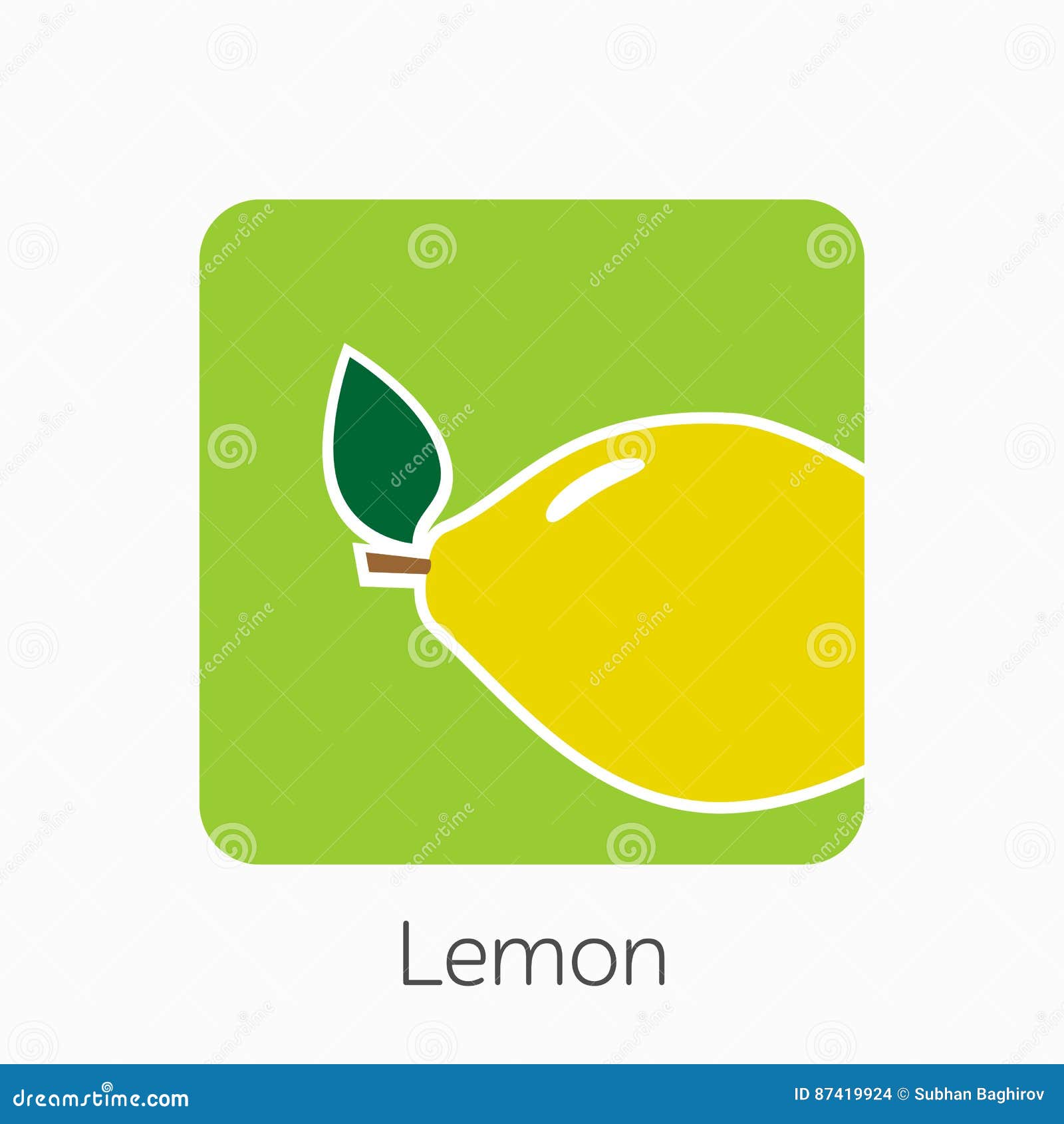 Lemon Icon Simple Flat Vector Illustration. Fresh Lemon Sign Stock ...