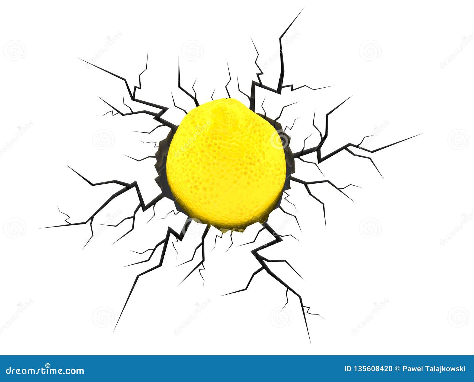 Lemon inside cracked hole stock illustration. Illustration of collapse ...