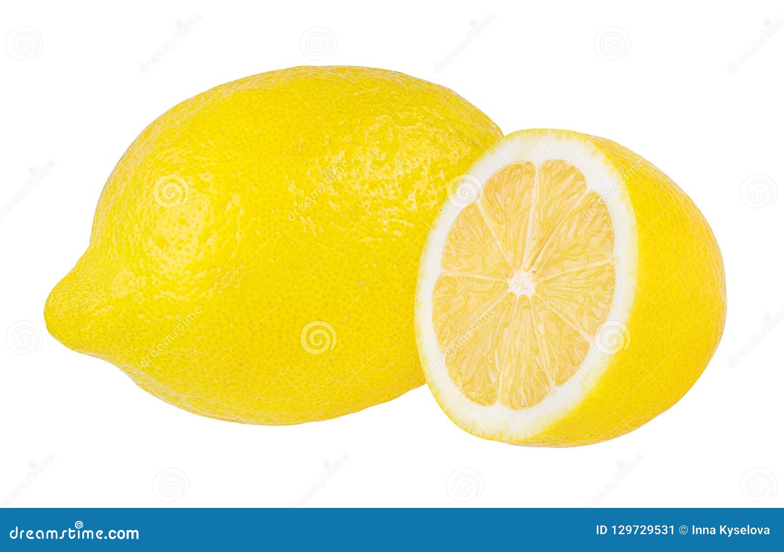 Lemon isolated on white stock image. Image of fruit - 129729531