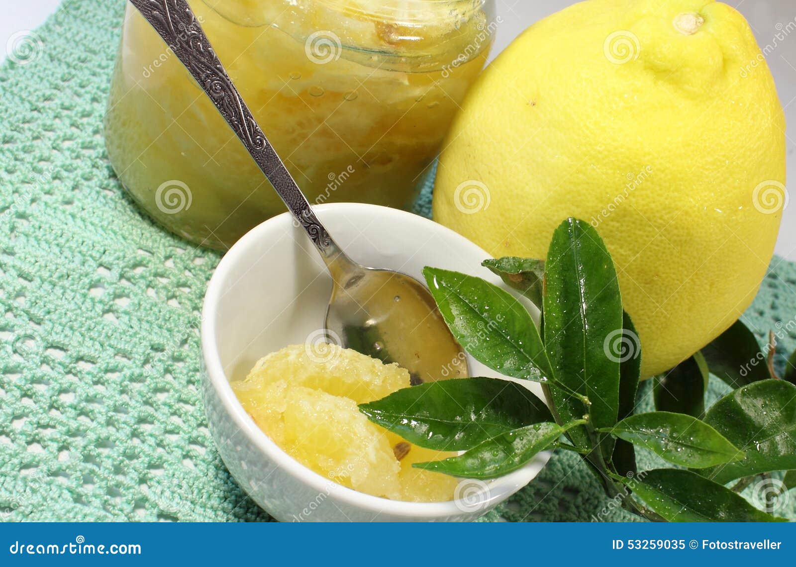 Lemon jam stock image. Image of acid, spoon, table, plant - 53259035