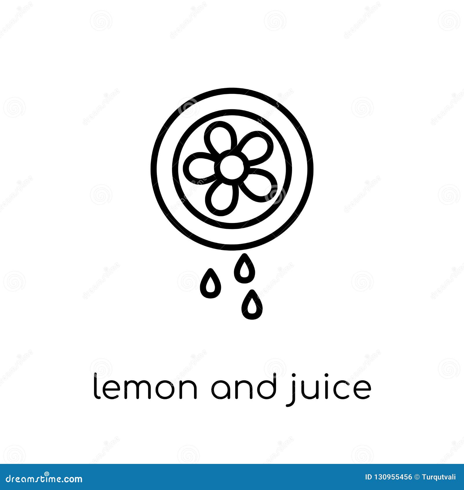 Lemon and Juice Drop Out Icon. Trendy Modern Flat Linear Vector Stock ...