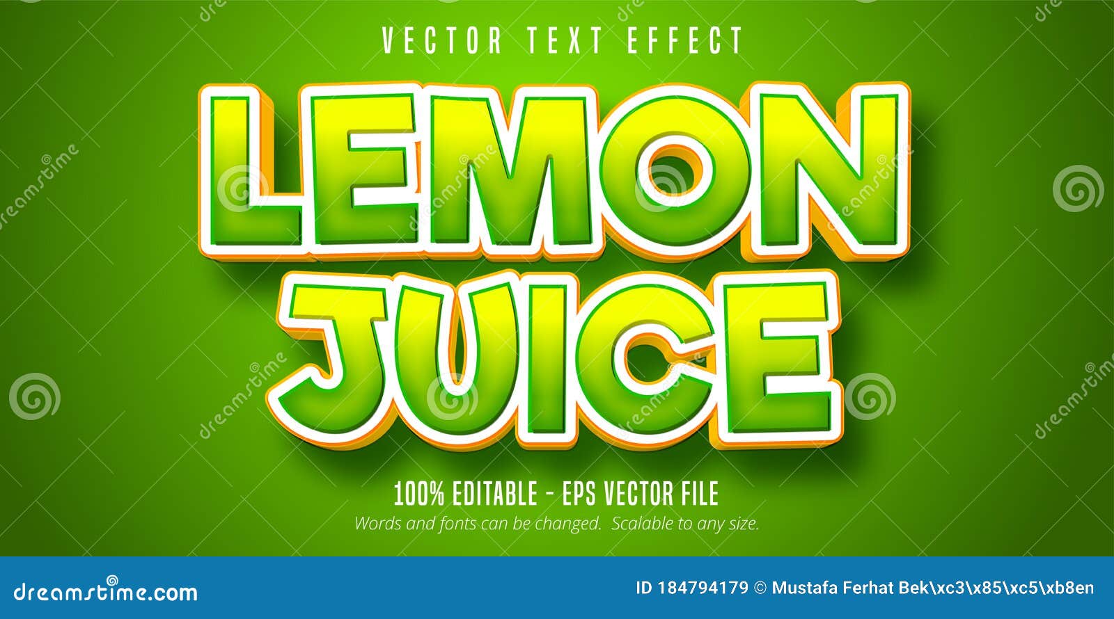 Lemon Juice Text, Green Editable Text Effect Stock Vector ...
