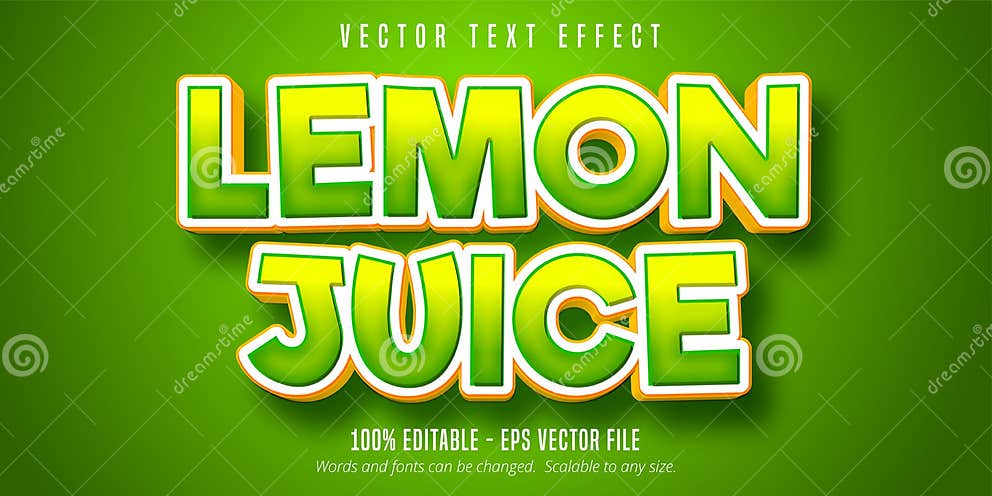 Lemon Juice Text, Green Editable Text Effect Stock Vector ...