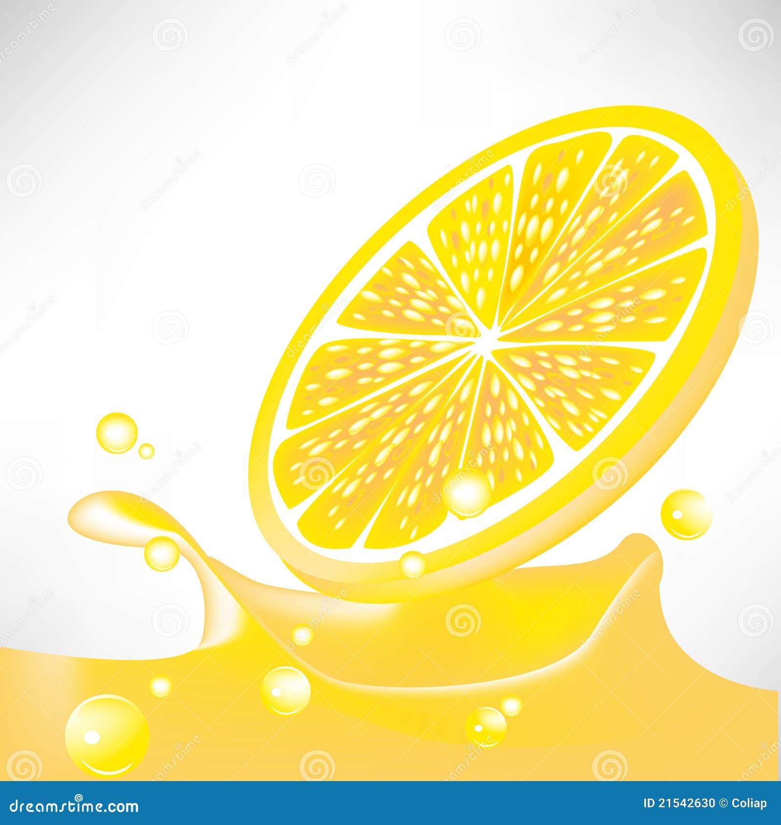 Lemon juice splash stock vector. Illustration of cool - 21542630