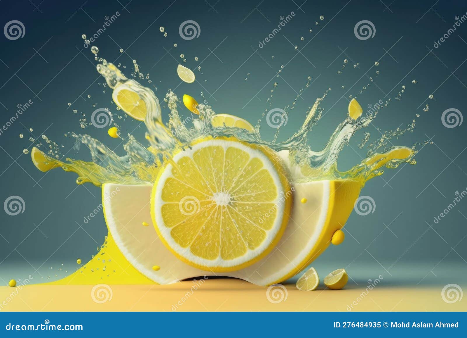 Lemon juice splash stock illustration. Illustration of fresh - 276484935