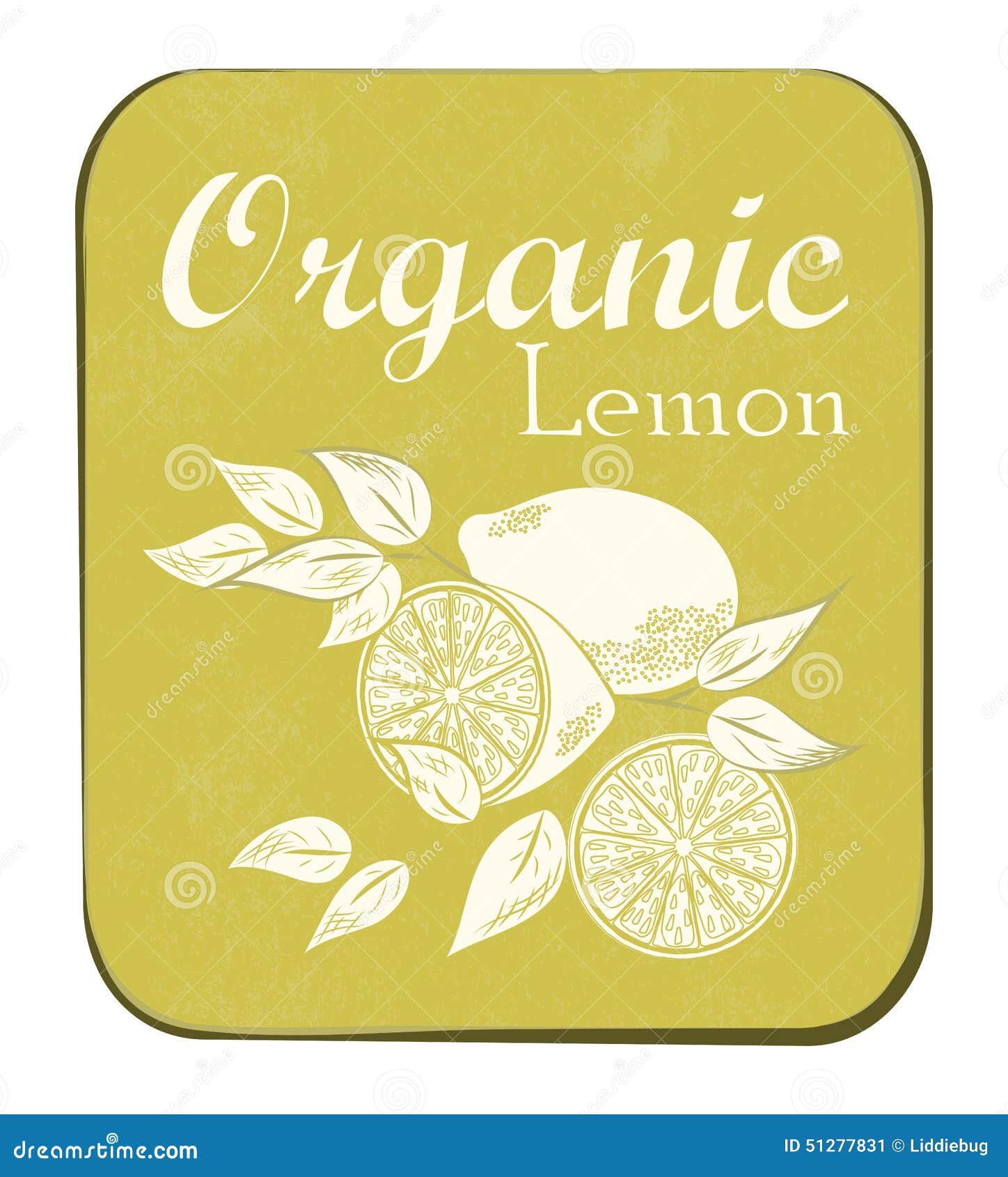 Lemon Label Vector Drawing. Citrus Fruit Frame Template ...
