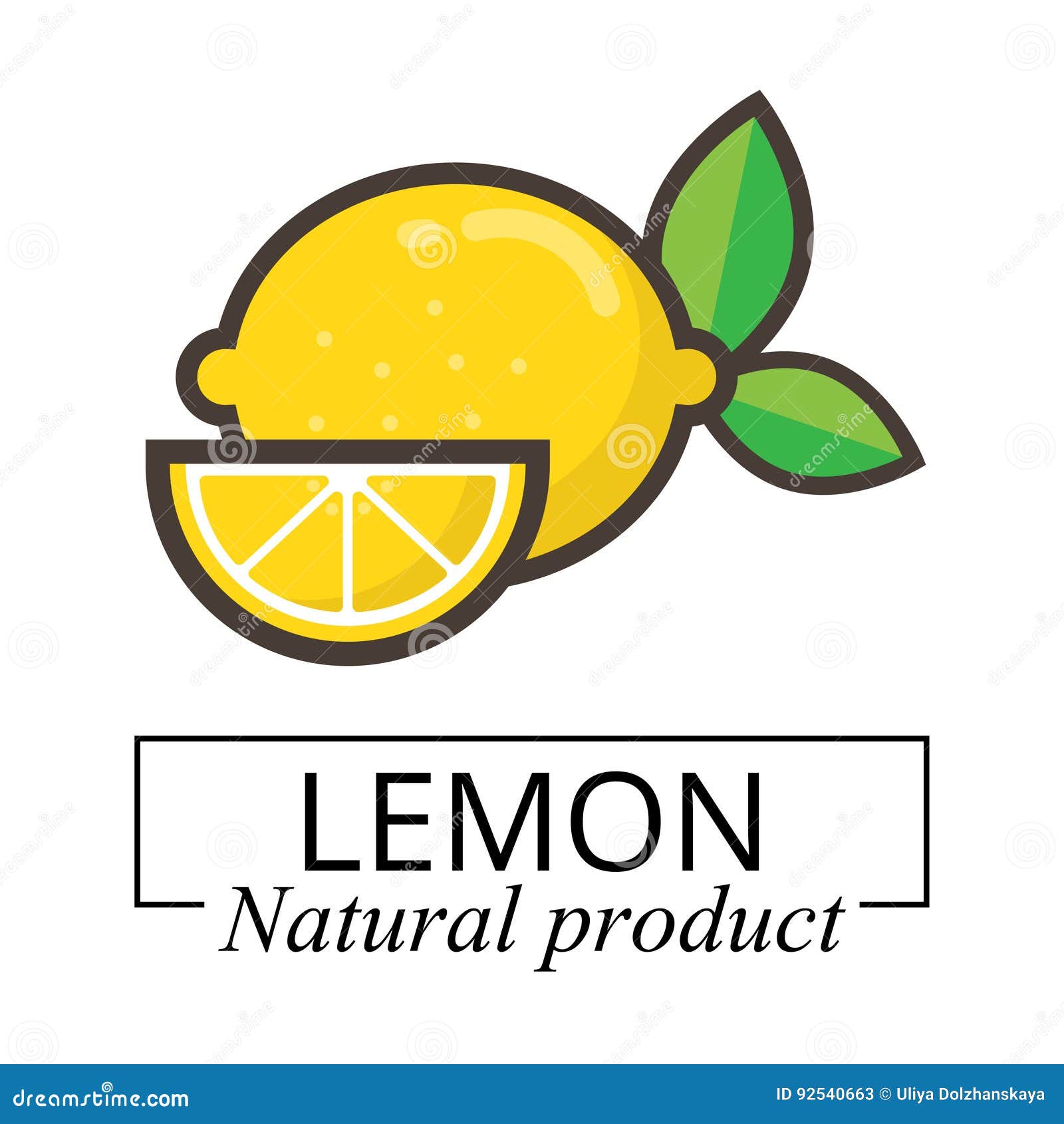 Lemon label stock vector. Illustration of simple, organic - 92540663