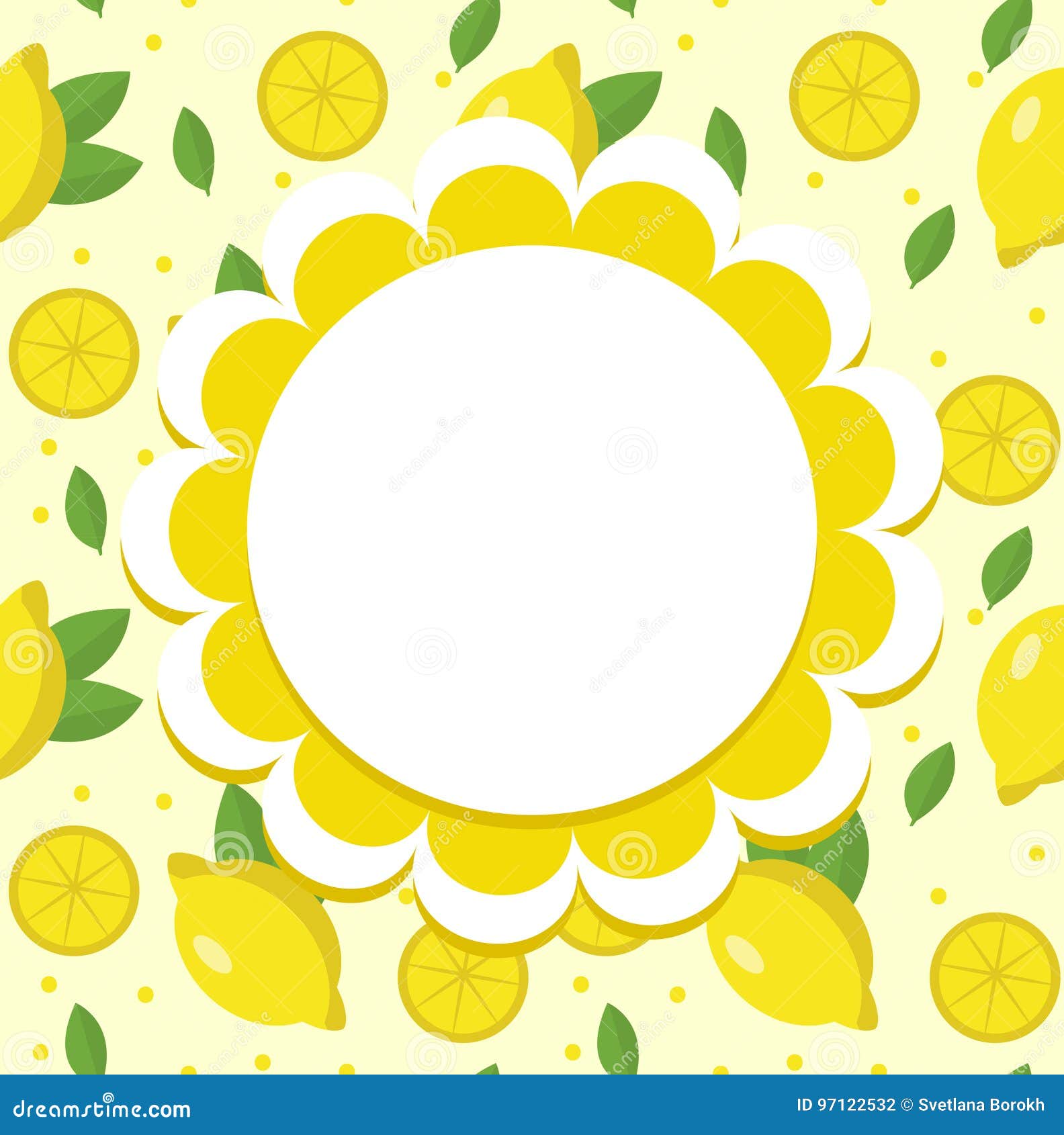 Lemon Label, Wrapper Template for Your Design. Fruit Frame with Space ...