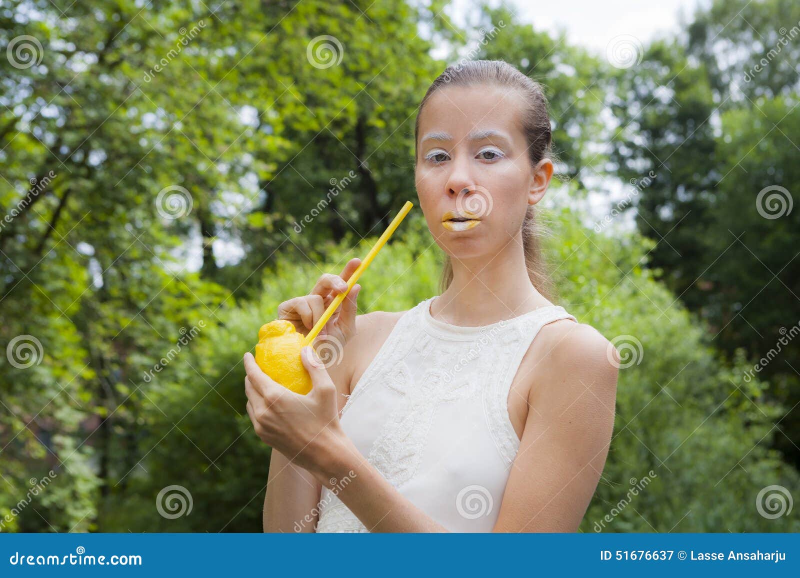 Lemon Lady stock image. Image of young, lady, posing - 51676637