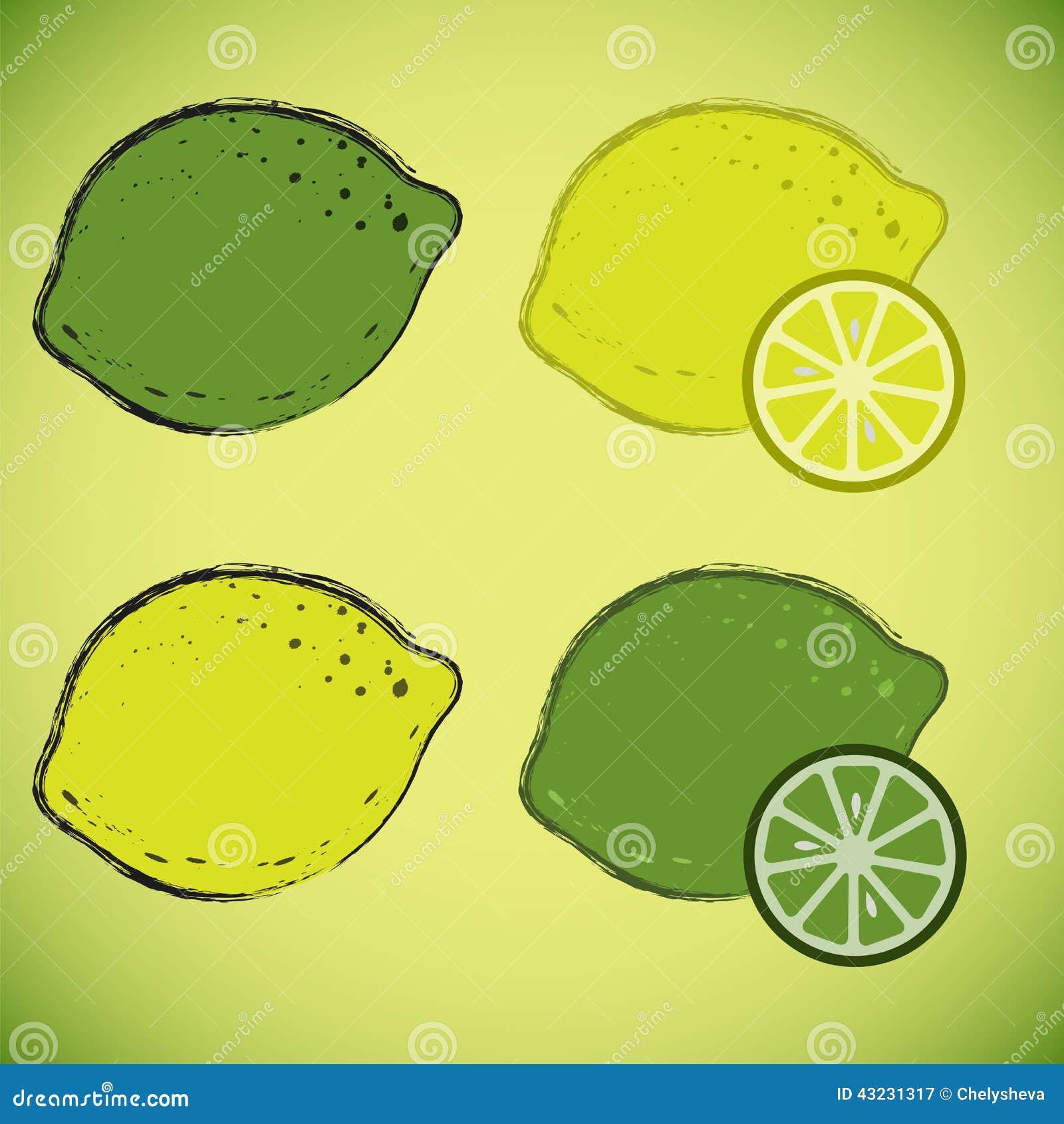 Lemon and laim stock vector. Illustration of background - 43231317