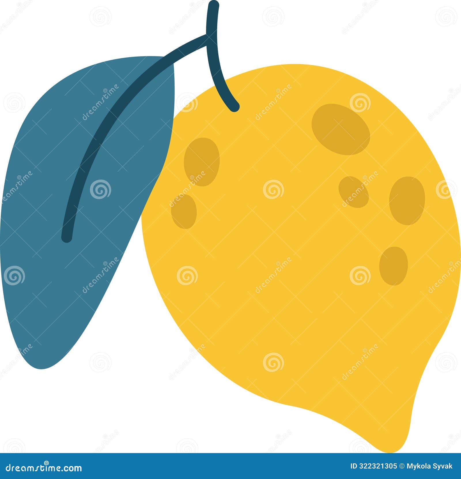 Lemon with Leaf stock vector. Illustration of vitamin - 322321305