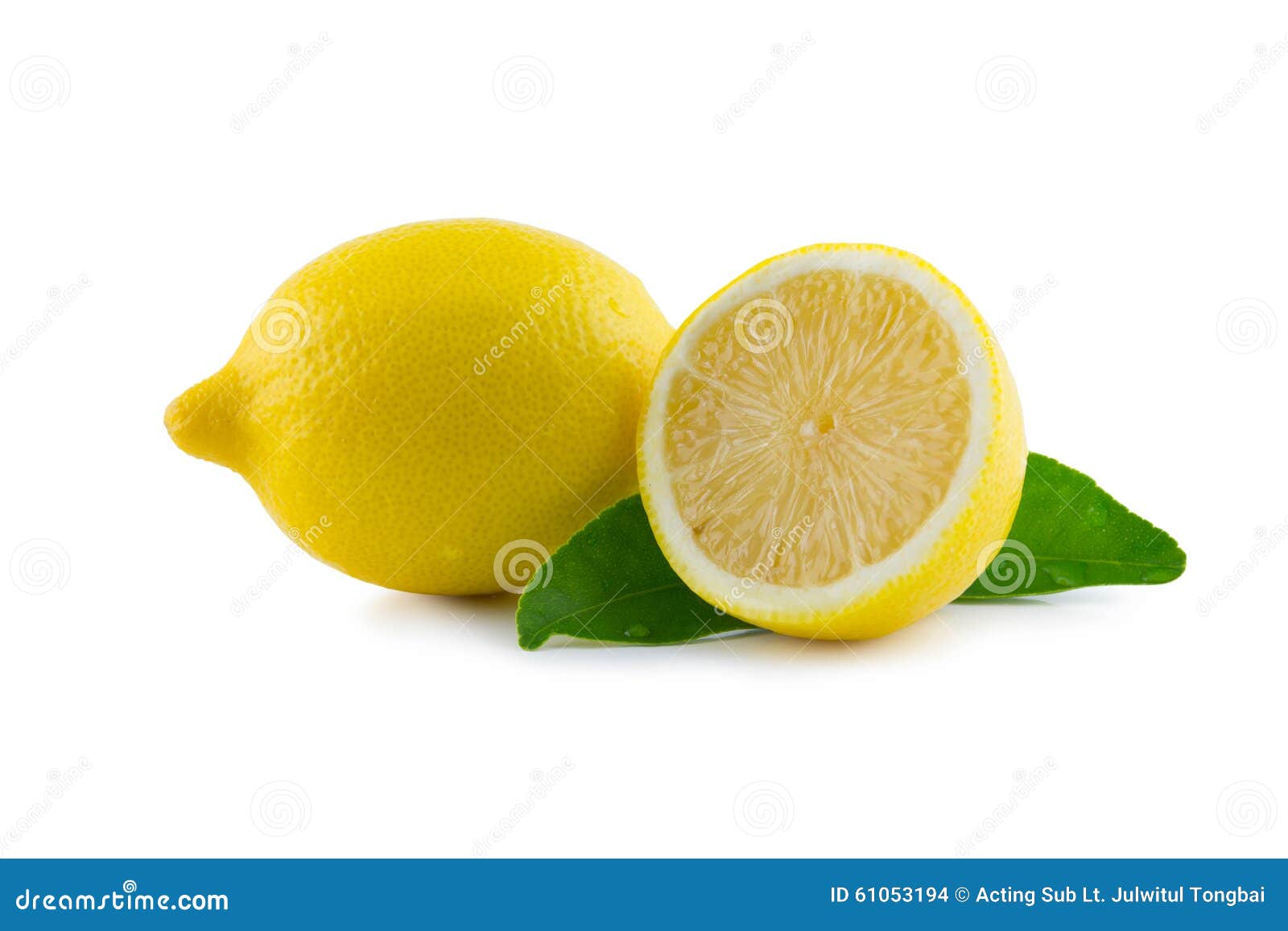 Lemon with leaf stock photo. Image of close, food, plant - 61053194