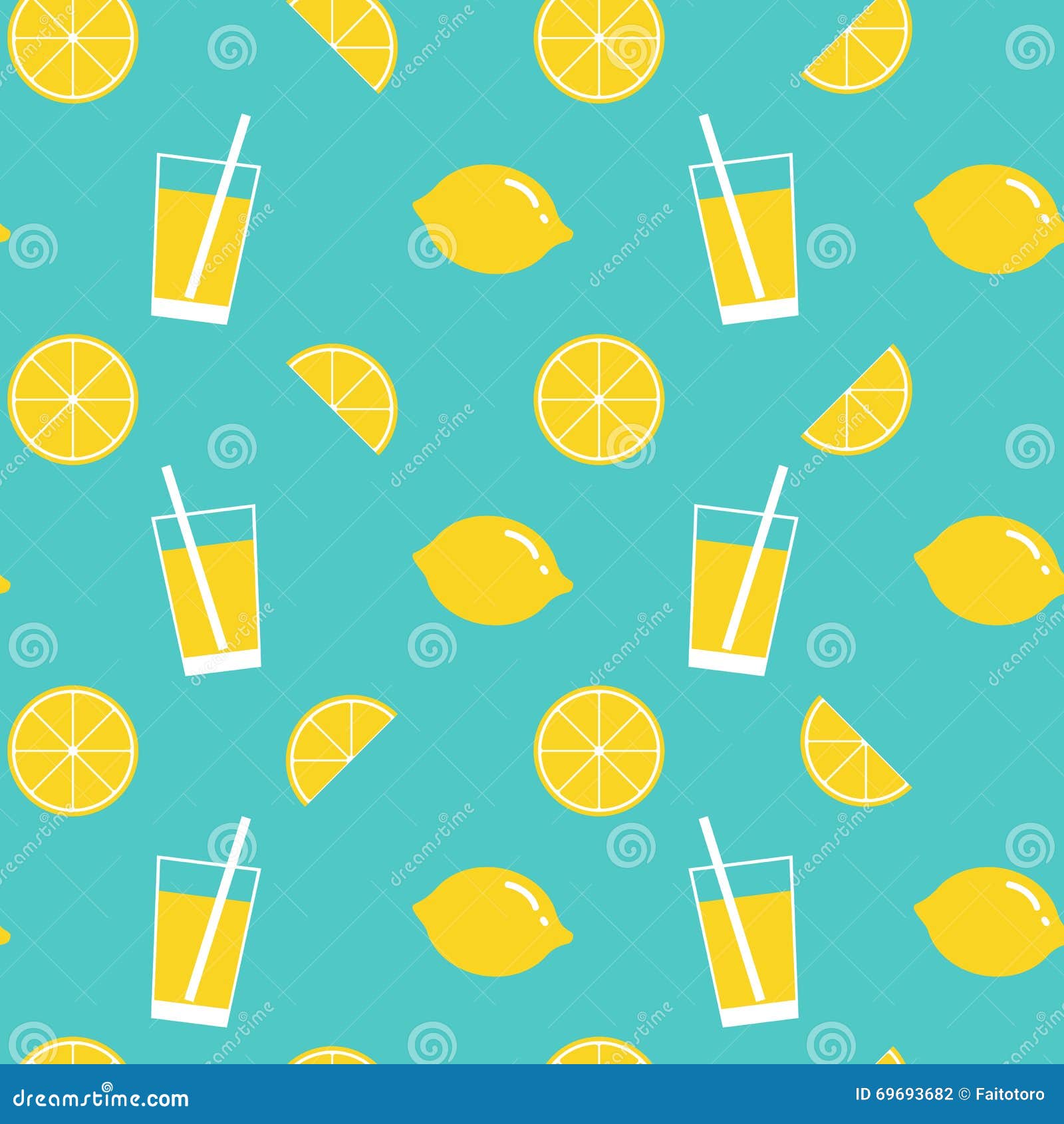 Lemonade Seamless Pattern, Hand-drawn Watercolor Background. Stock ...