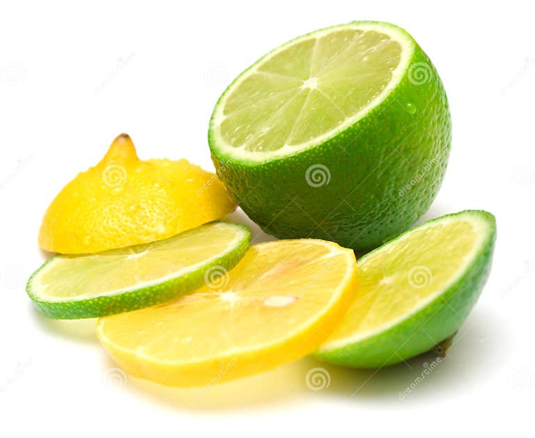 Lemon and lime 2 stock image. Image of cuted, white, isolated - 4865687