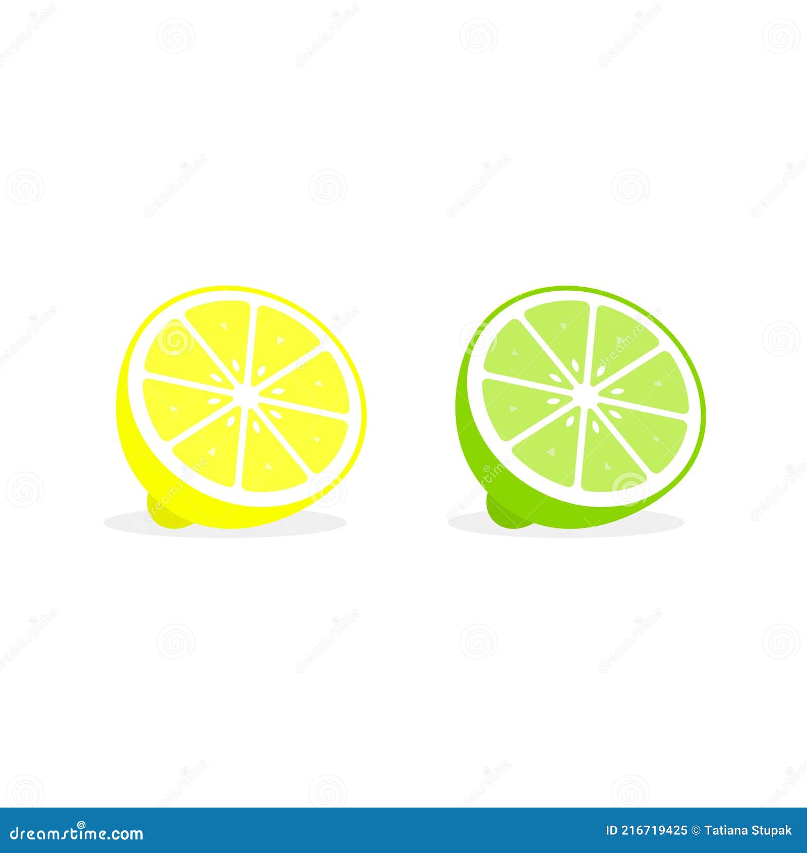 Lemon and Lime Cut Section, Fresh Lemon Vector Illustration Stock ...
