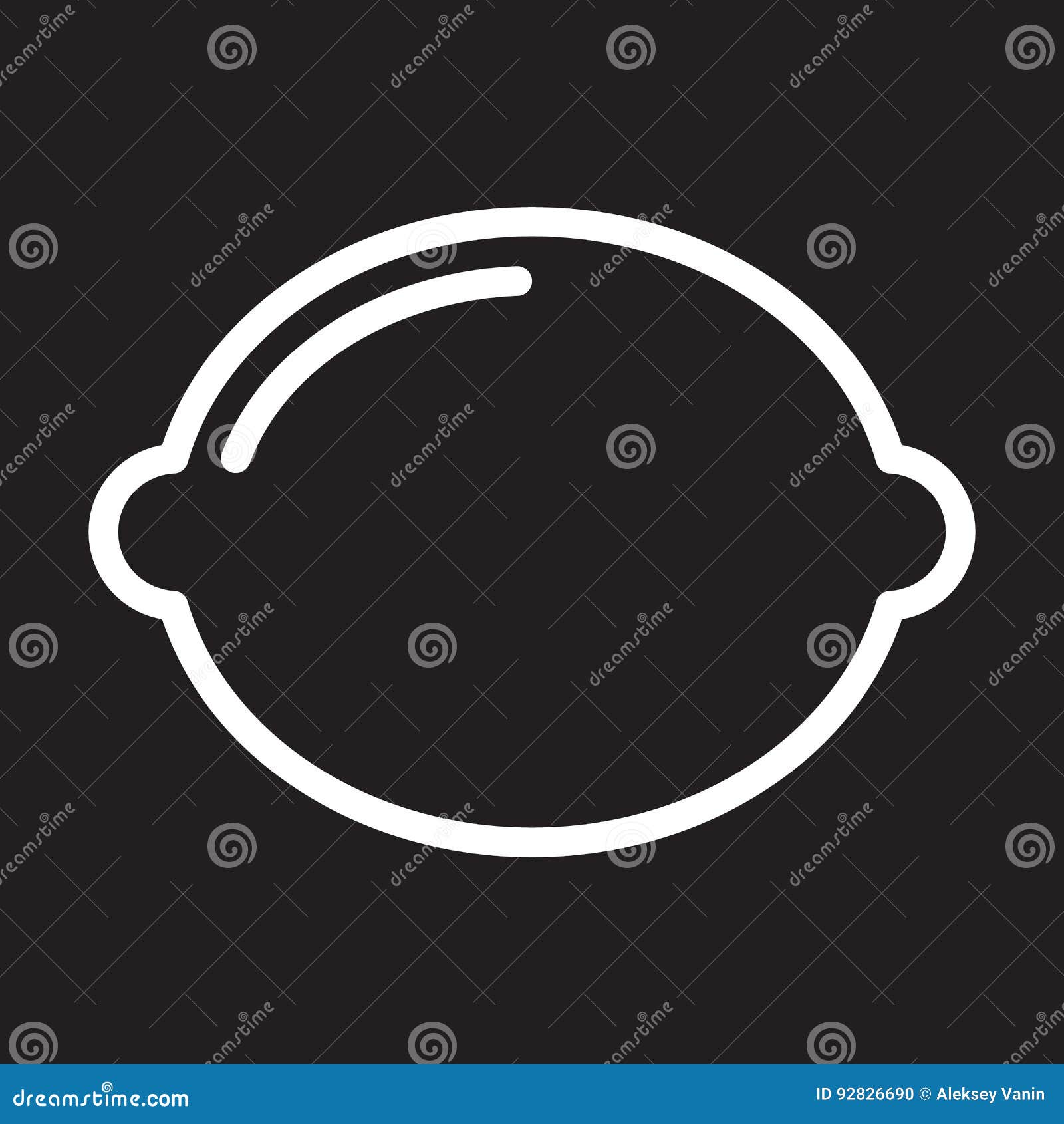 Lemon, Lime Line Icon, White Outline Sign, Vector Illustration. Stock ...