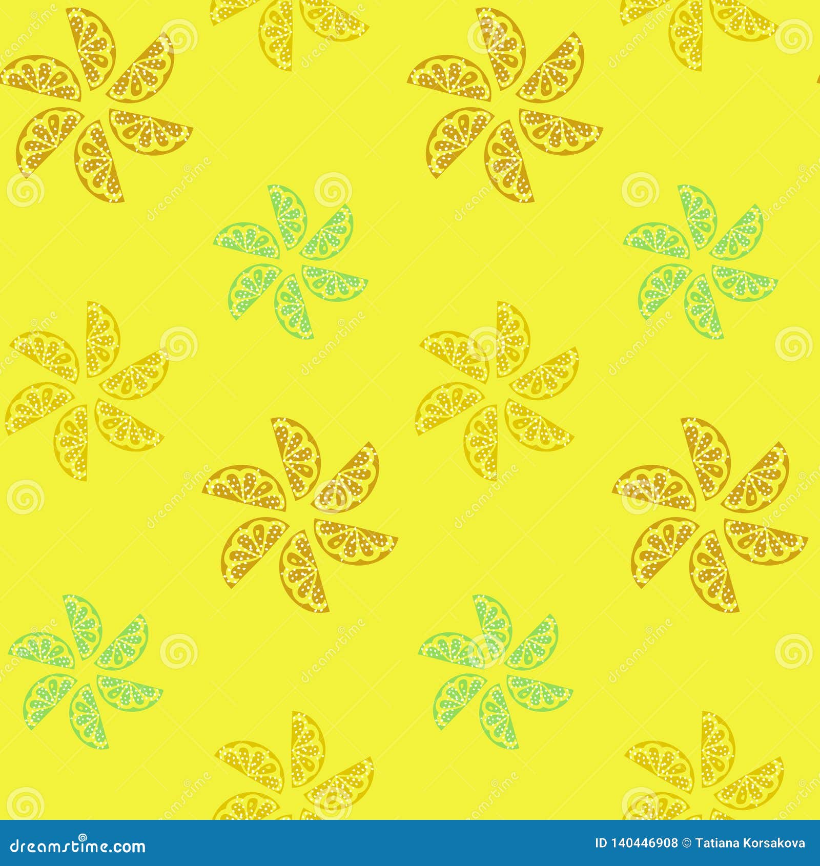 Lemon-lime-pattern on Light Yellow Backdrop Stock Vector - Illustration ...