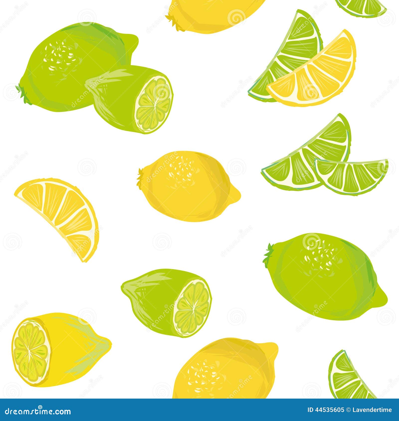 Lemon Lime Seamless Vector Pattern Stock Vector - Illustration of juice ...