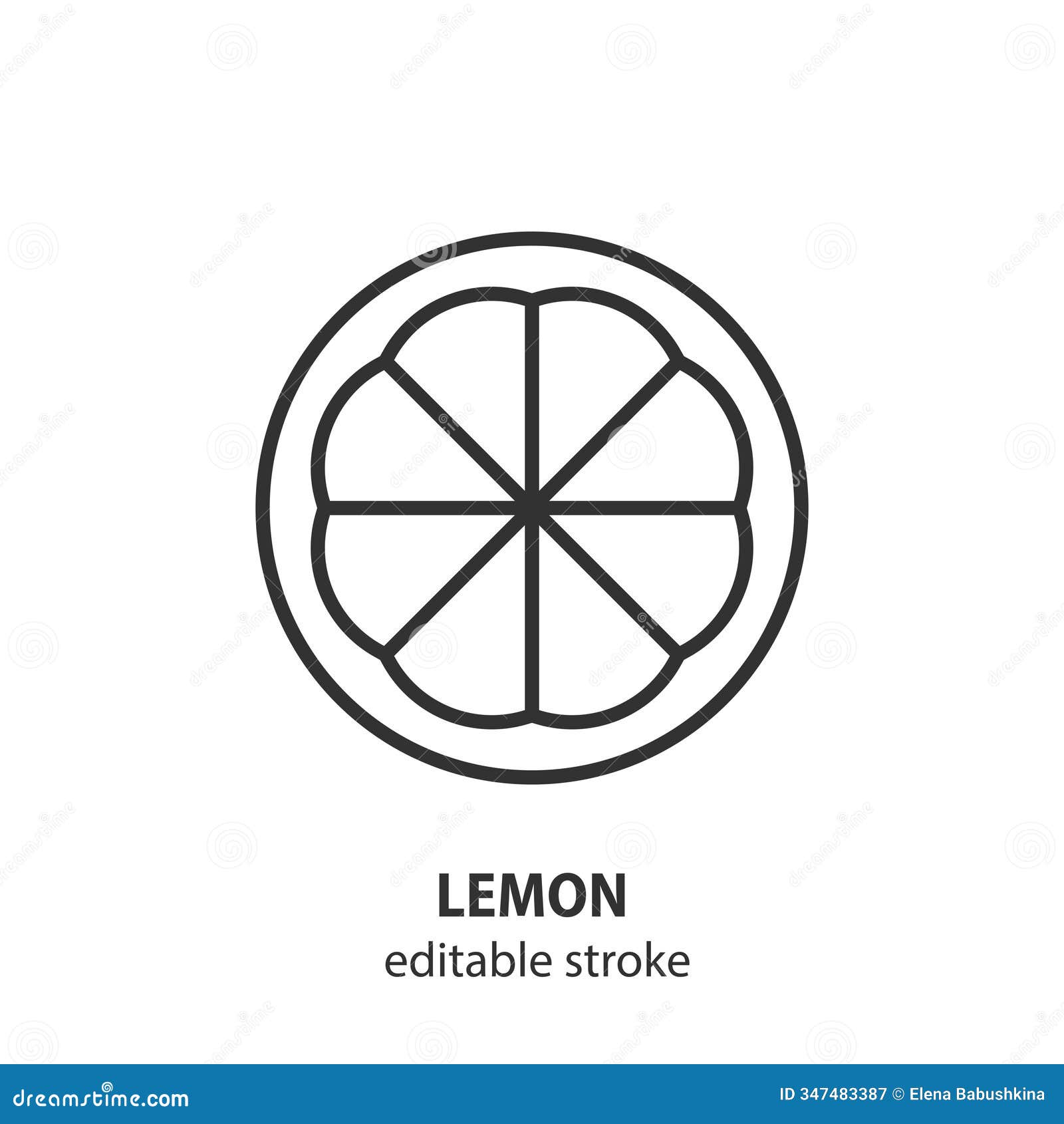 Lemon Line Icon. Citrus Fruit Symbol. Editable Stroke Stock Vector ...
