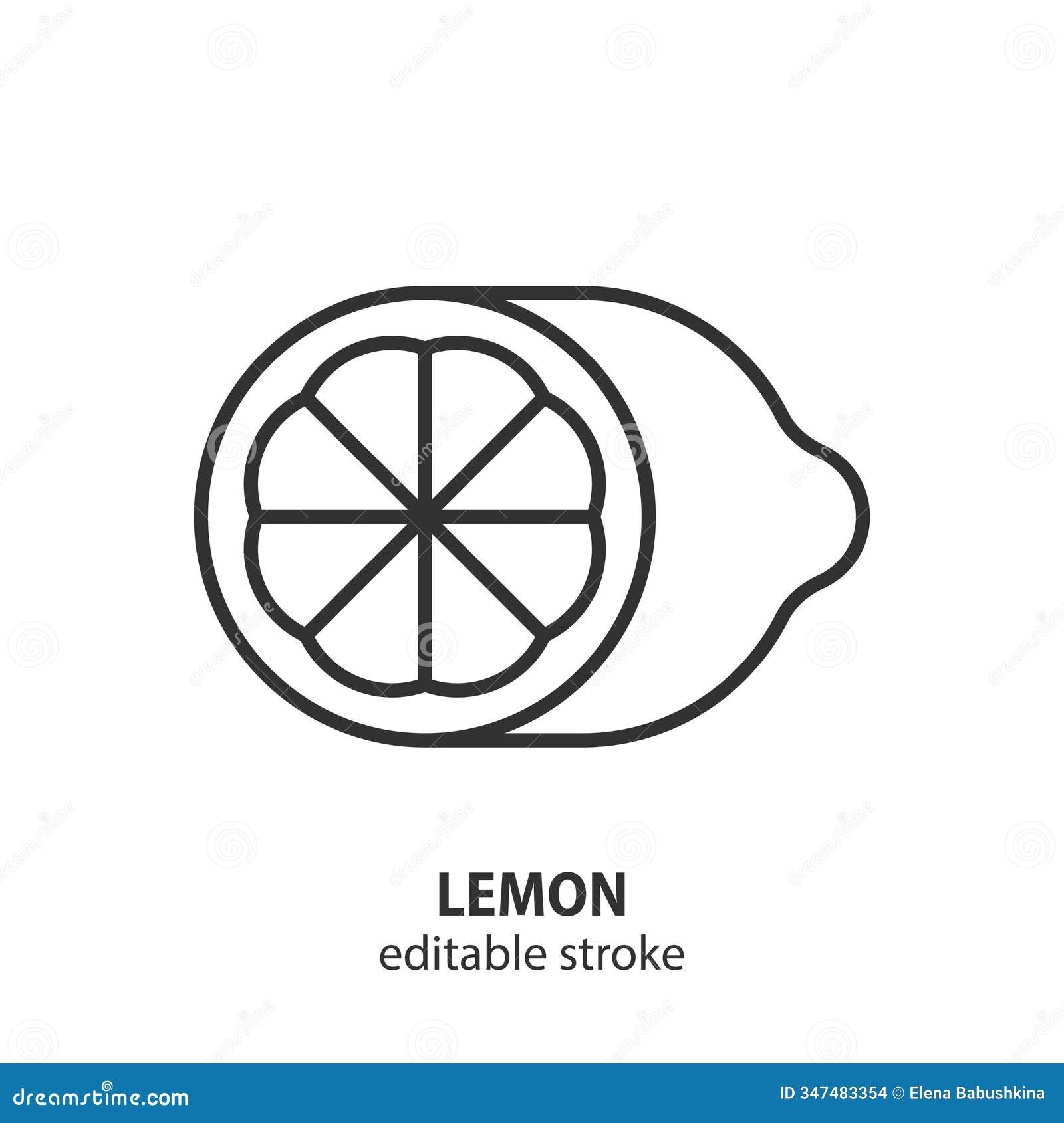 Lemon Line Symbol. Citrus Fruit Icon. Editable Stroke Stock Vector ...