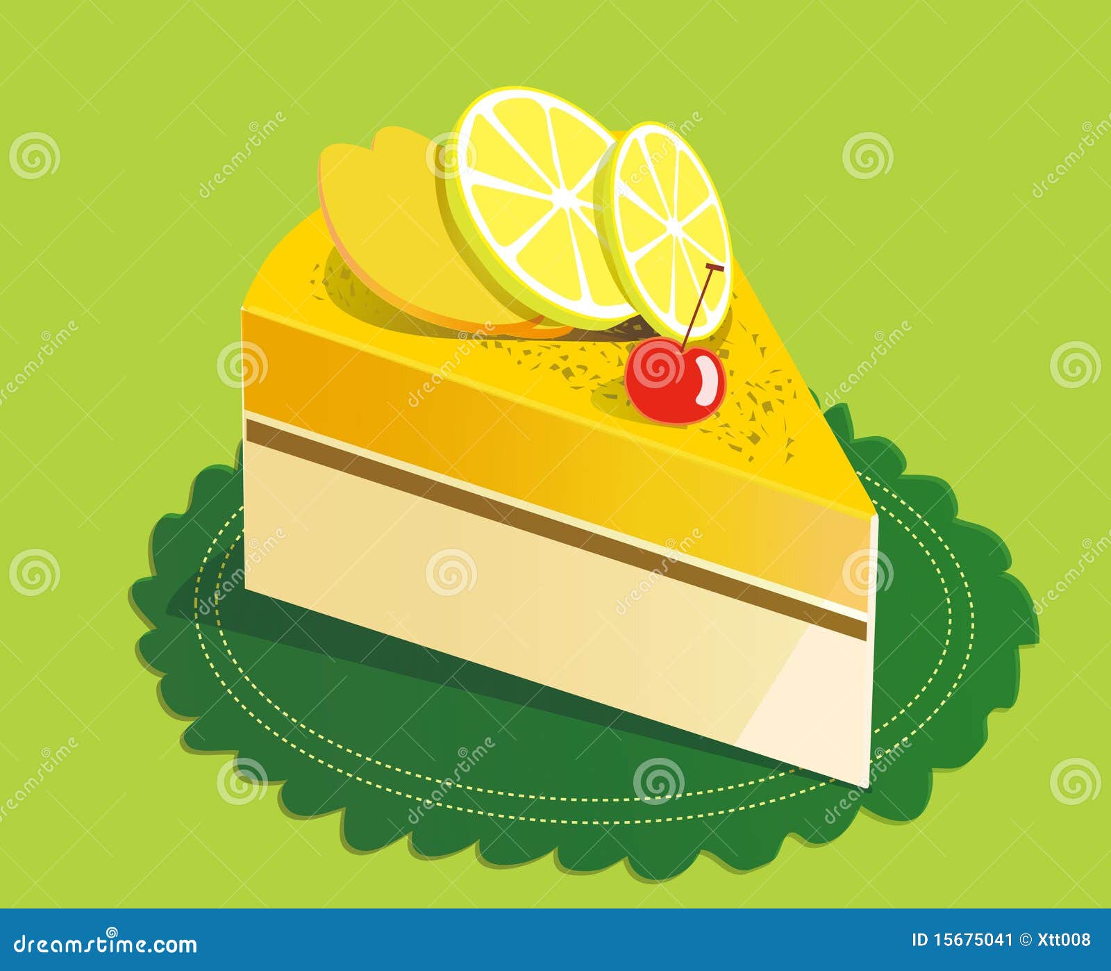 Lemon mango cake stock vector. Illustration of girl, flavor - 15675041