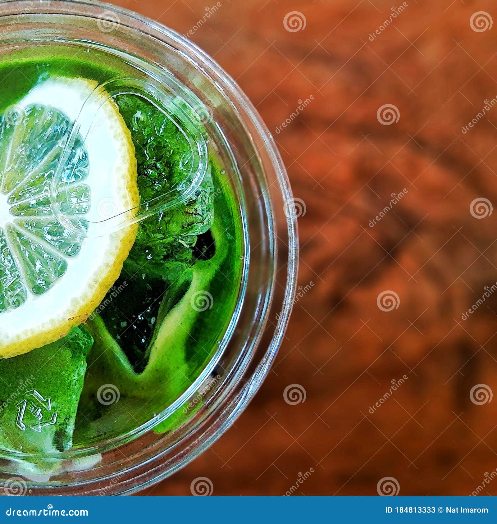 Lemon Matcha Green Tea Drink Stock Image - Image of green, lemon: 184813333